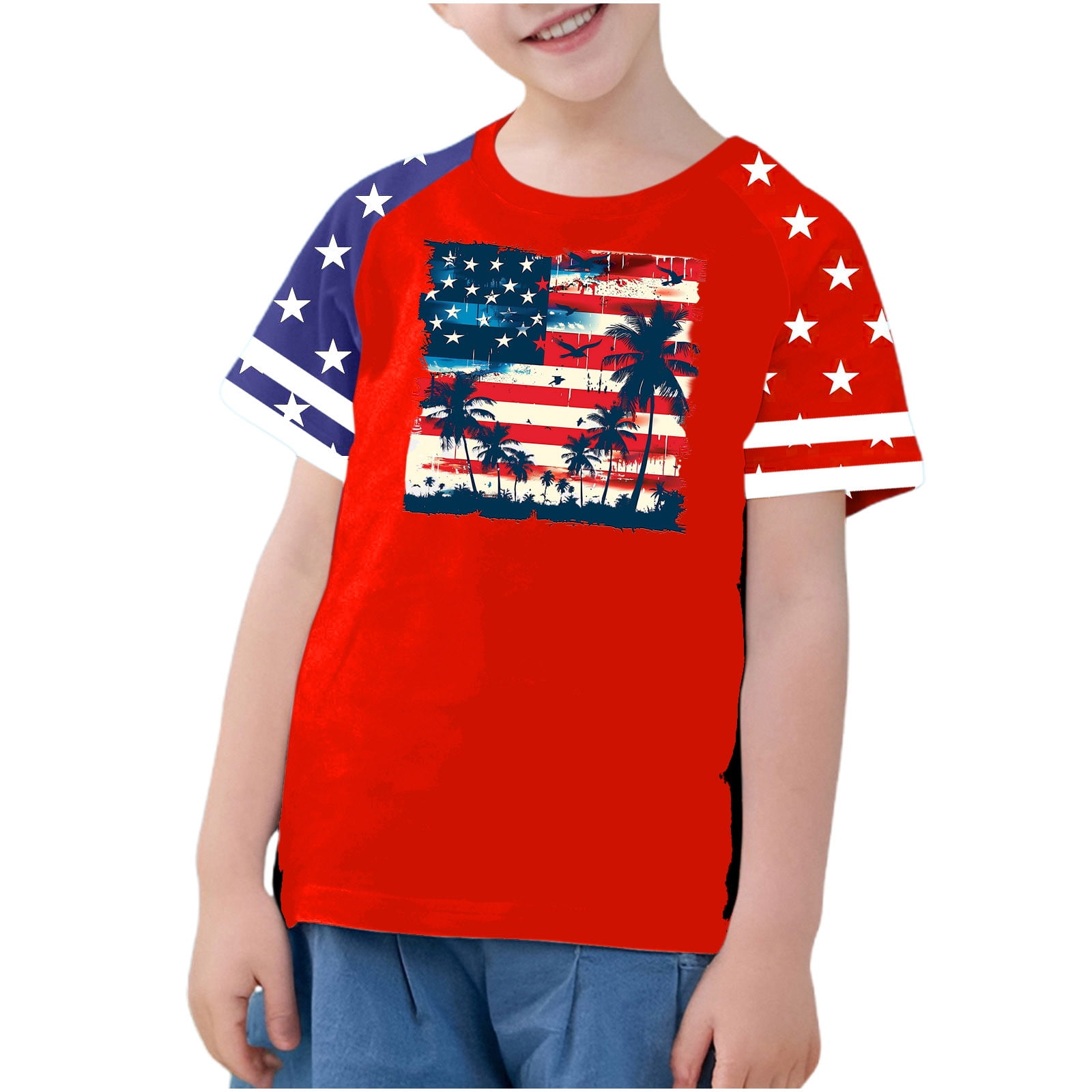 Gamivast Girls 2025 Independence Day Tees American Flag Print Patriotic ...
