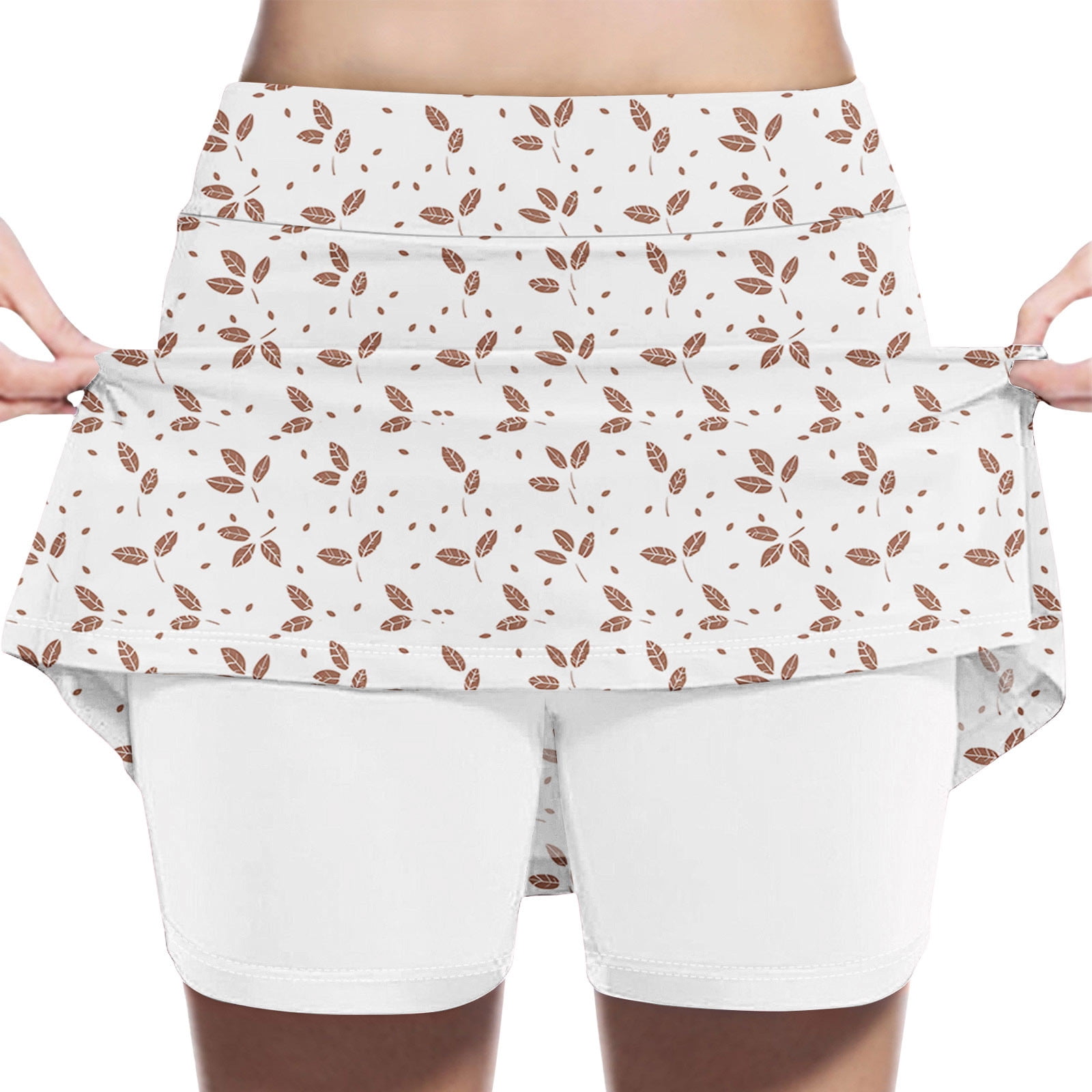 Gamivast Girls Athletic Skort High Waist Tennis Skirts Leaf-Print High ...