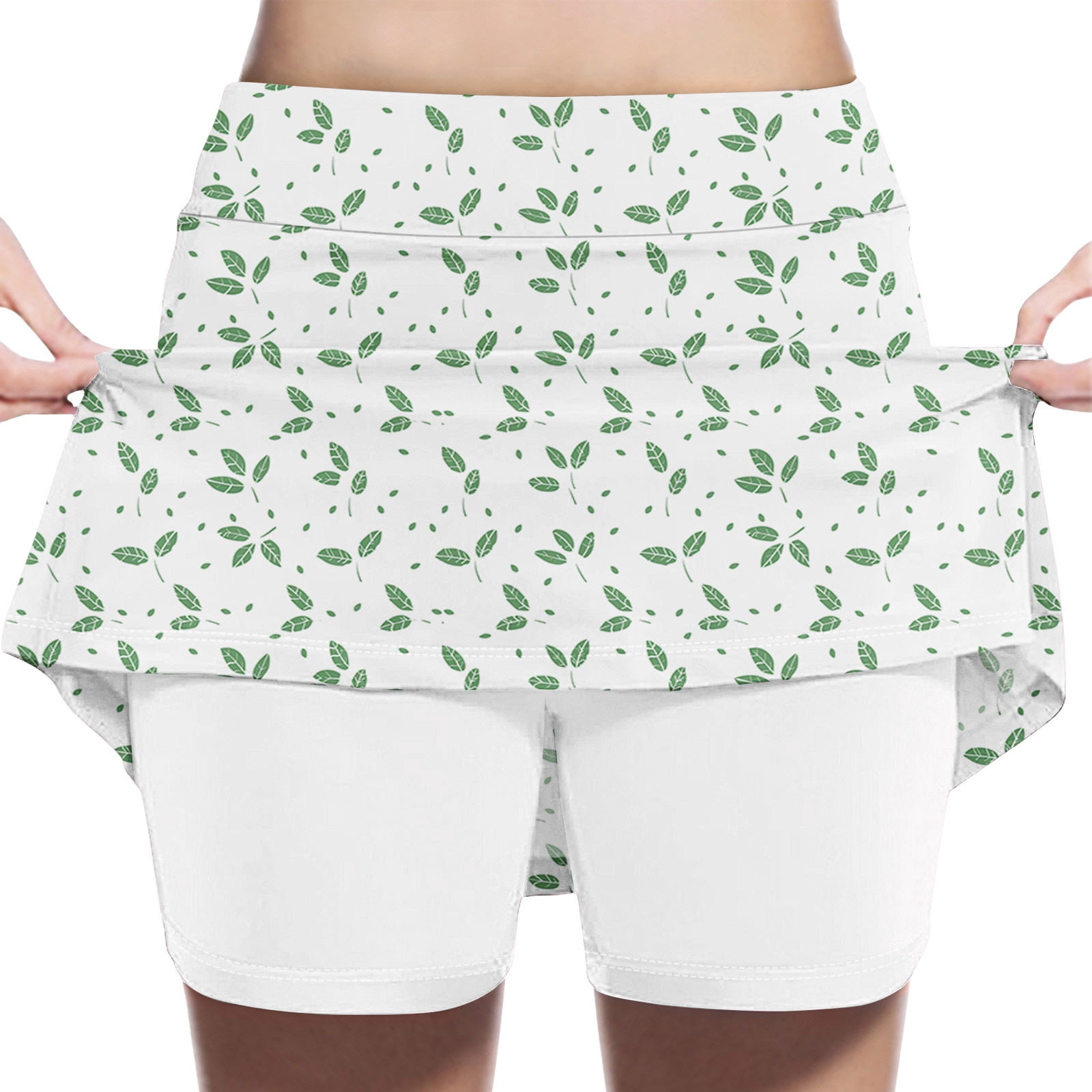 Gamivast Girls Athletic Skort High Waist Tennis Skirts Leaf-Print High ...