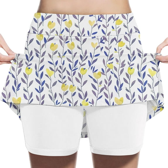 Gamivast Girls Skorts Floral-Print A-Line High-Waisted Tennis Skort ...