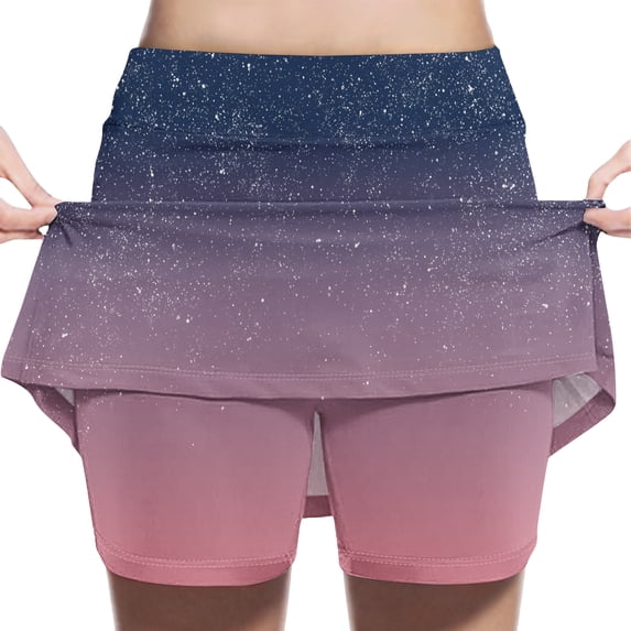 Gamivast Girls Tennis Skort Sparkly Teen Gradient High-Waisted A-Line ...