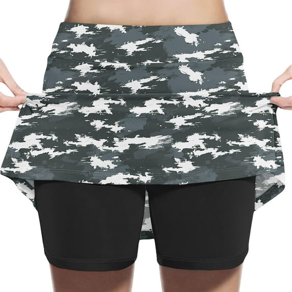 Gamivast Girls Tennis Skort Teen Camouflage Stretchy High-Waisted Skirt ...
