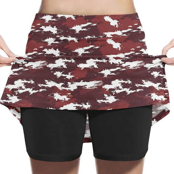 Gamivast Girls Tennis Skort Teen Camouflage Stretchy High-Waisted Skirt ...