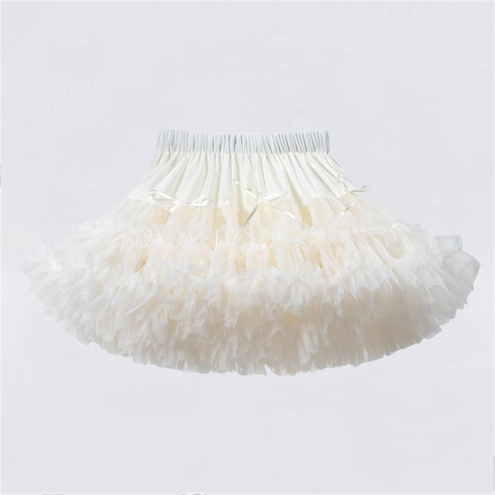 Gamivast Girls Tulle Skirt Cute Bow Layered Ruffle Skirts Trendy Soft ...