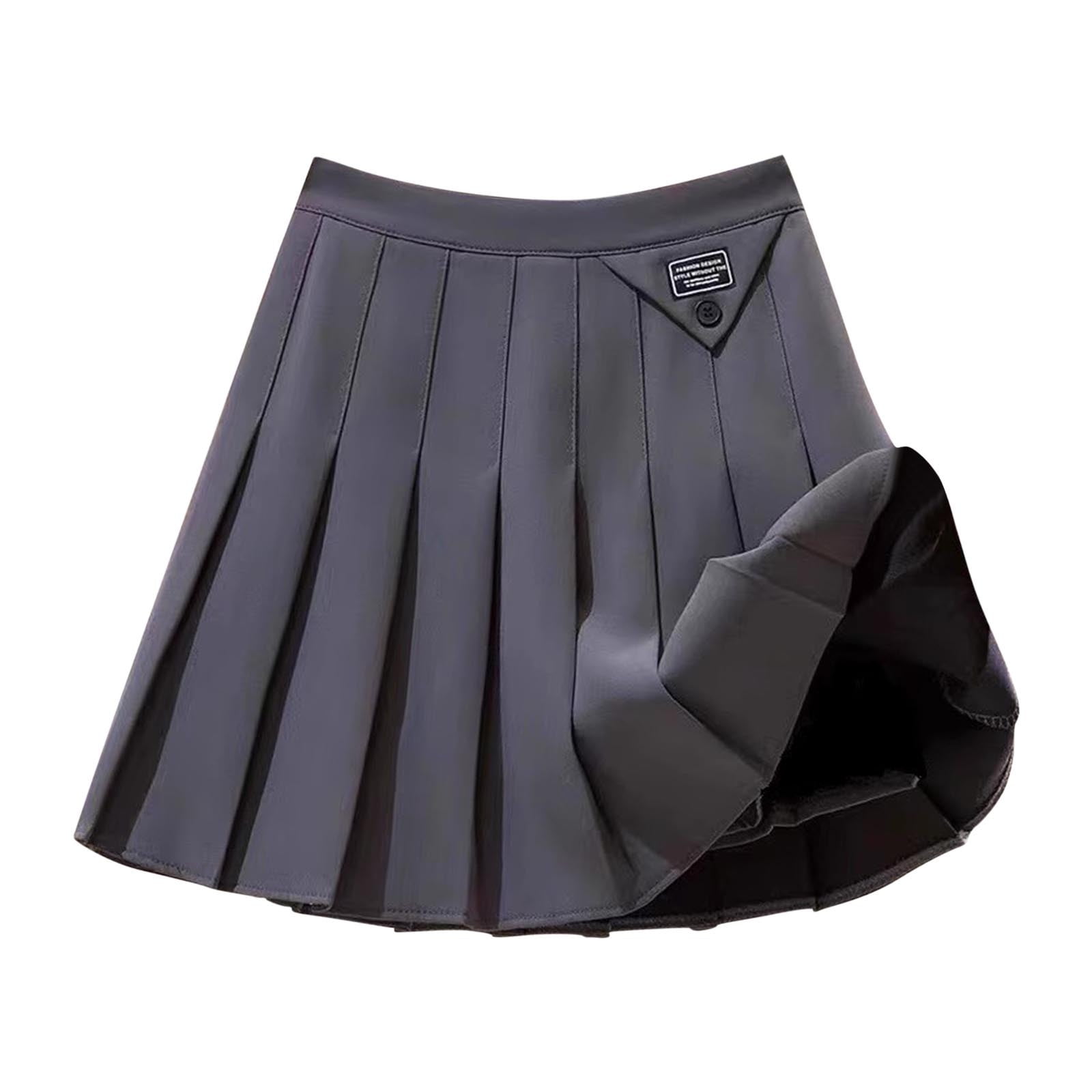 Gamivast Girls Uniform Skort Dressy High-Waisted Pleated Uniform Skirts ...