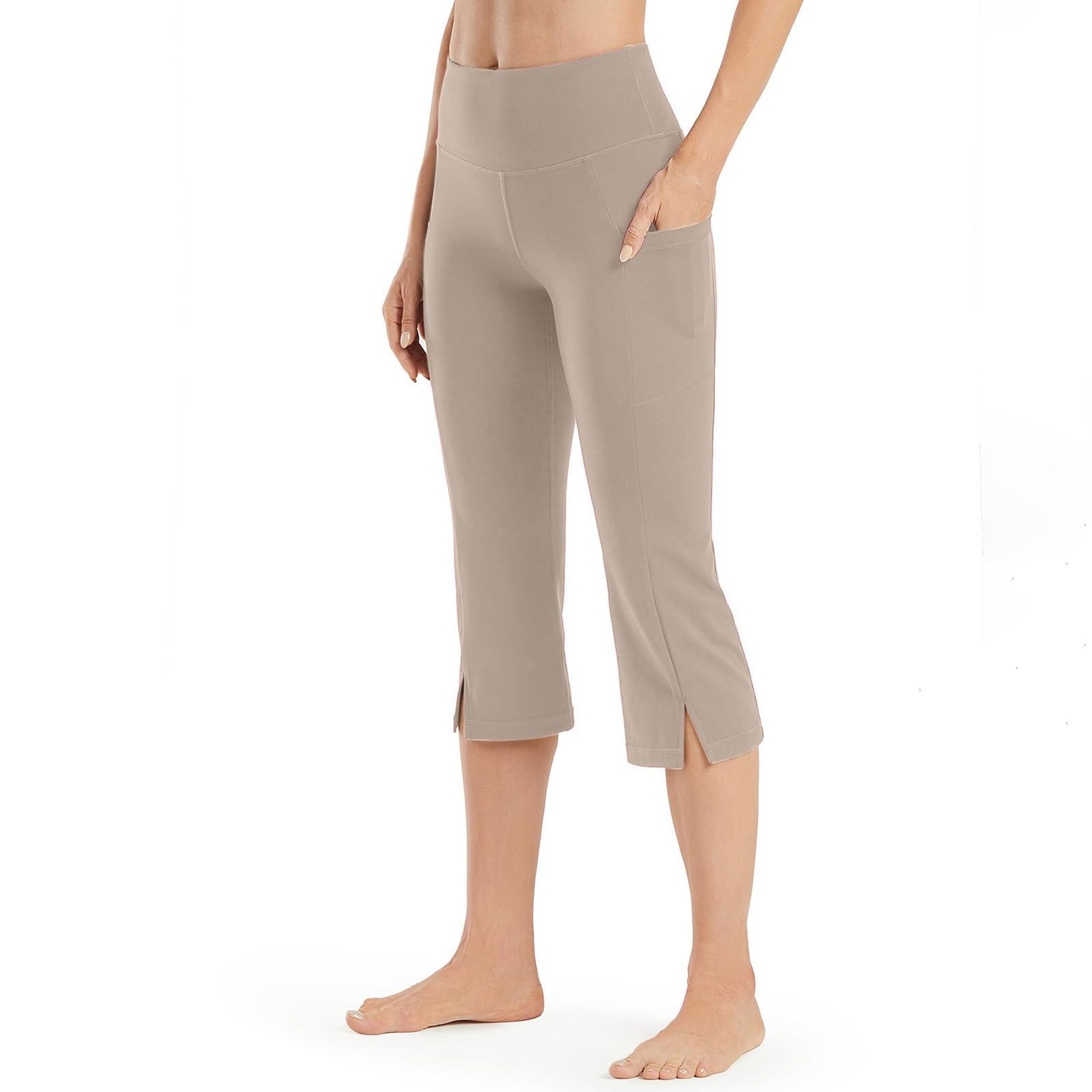 Gamivast High Waisted Basic Capri Leggings for Women Soft Comfy Slim Fit Beach Pant Athletic ...