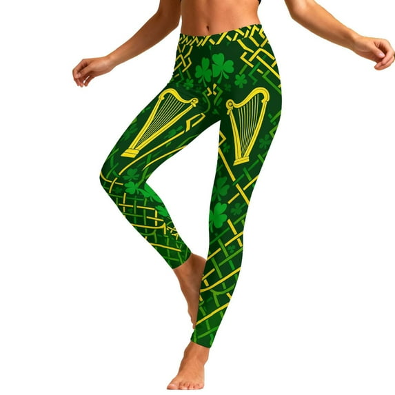 Gamivast High Waisted Leggings for Women Shamrock Graphic Stretchy ...