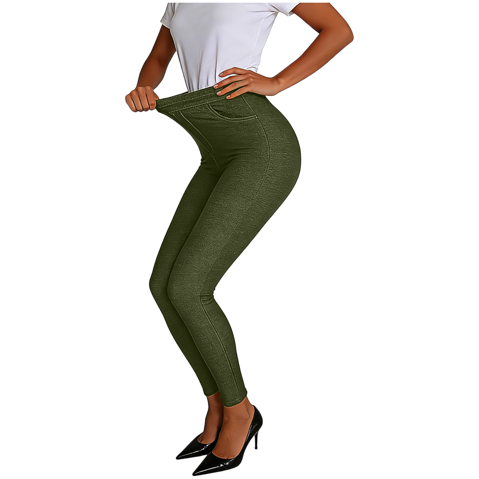 Gamivast Jeans for Women High Waist Stretchy Workout Pants with Pockets ...
