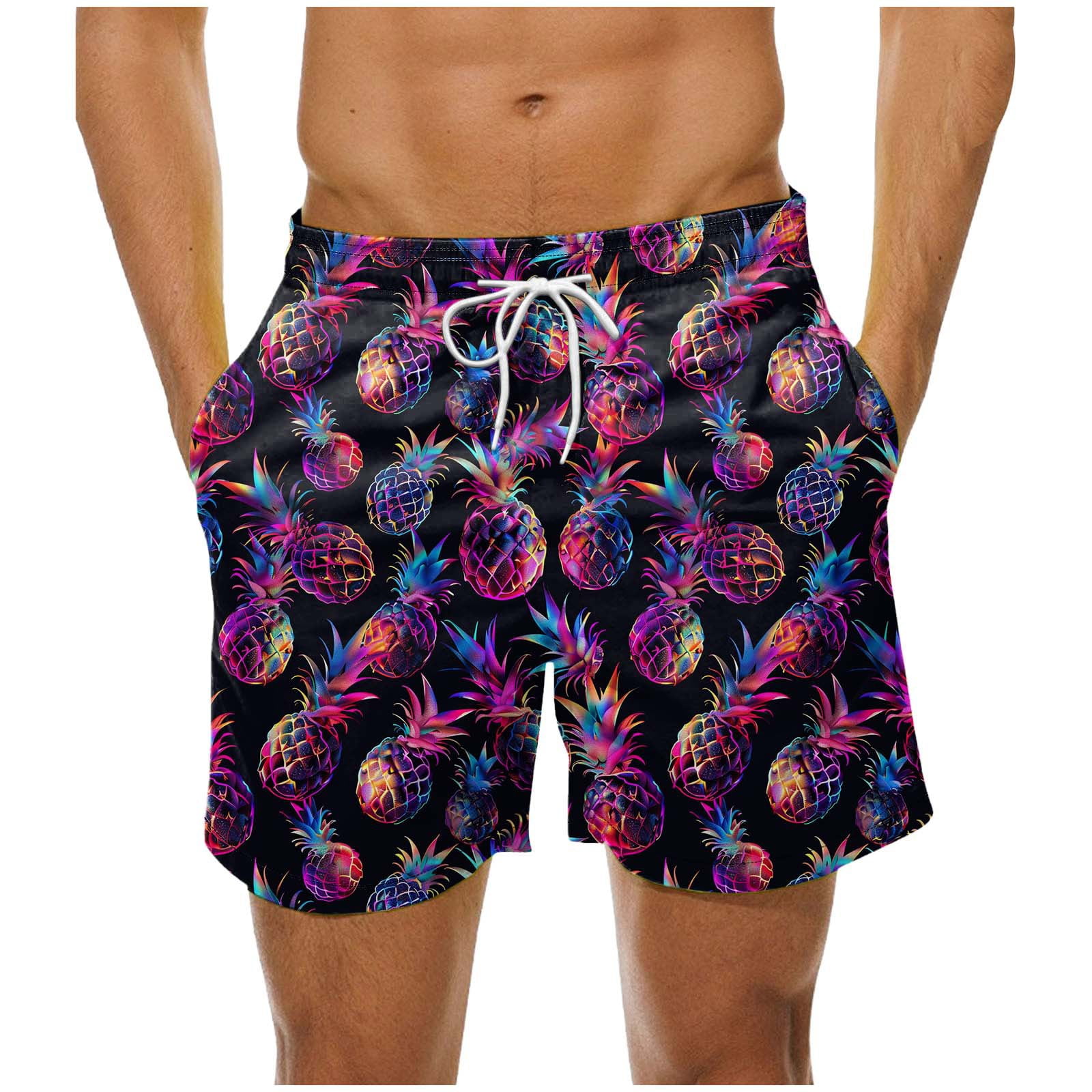 Gamivast Men Swim Trunks Lobster Print Elastic Waist Board Shorts 7 ...