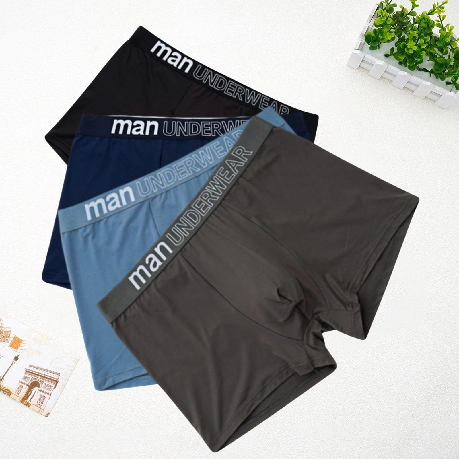 Gamivast Men's Boxer Briefs – 3 Pack Classic Mens Underwear Boxers with ...