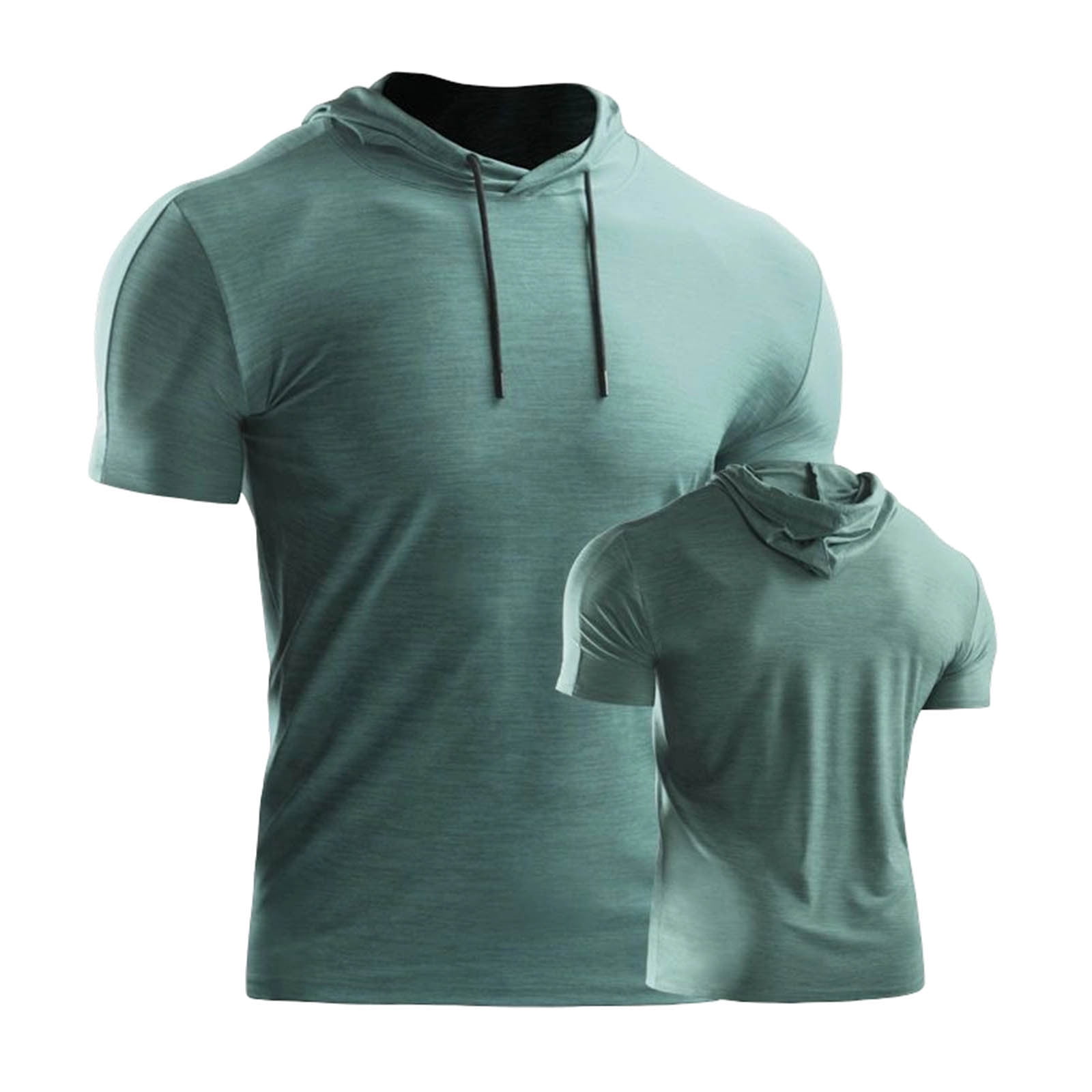 Gamivast Men's T Shirts Hooded Muscle Fit Short Sleeve Gym Shirts ...