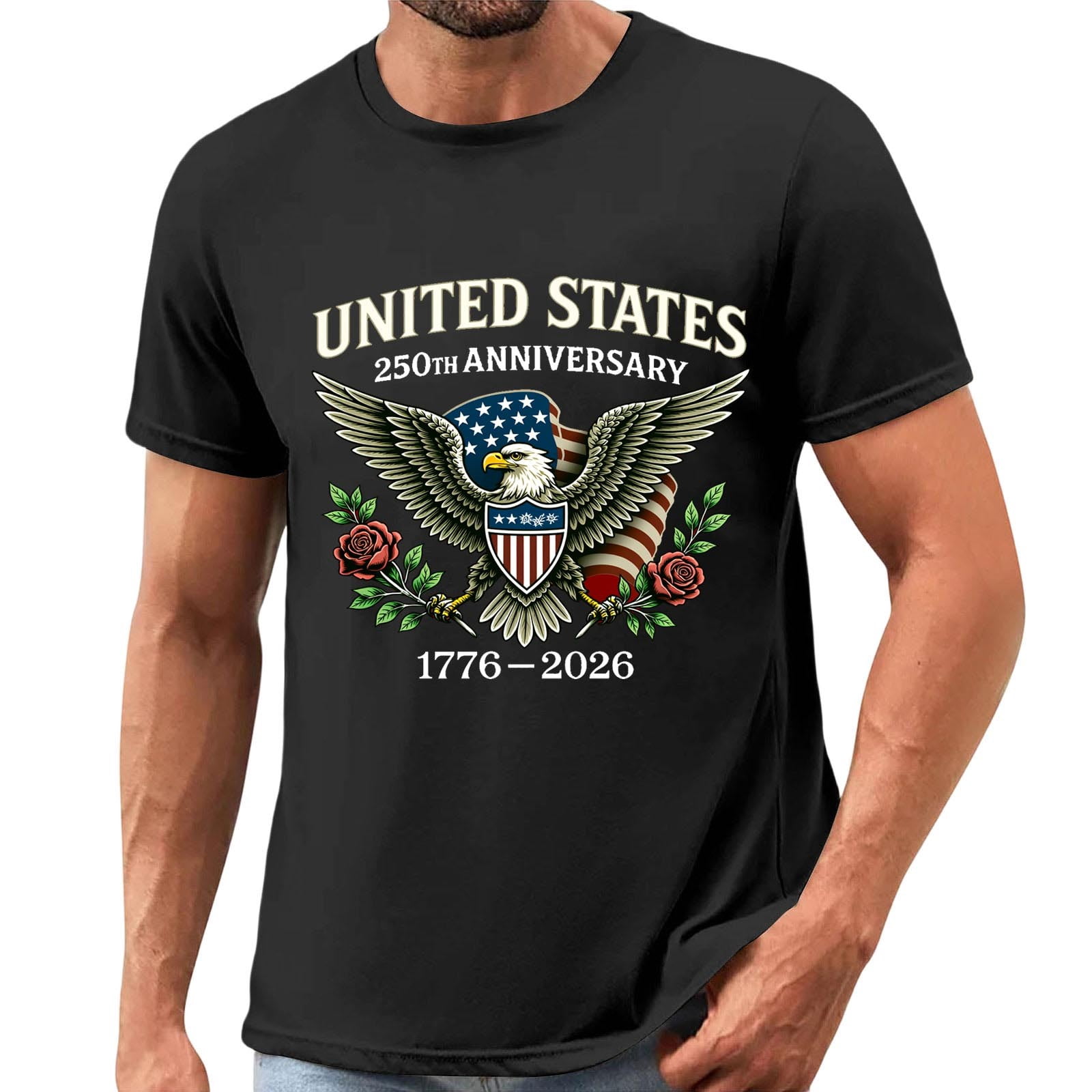 Gamivast Men's United States 250Th Anniversary T Shirt Retro Eagle ...
