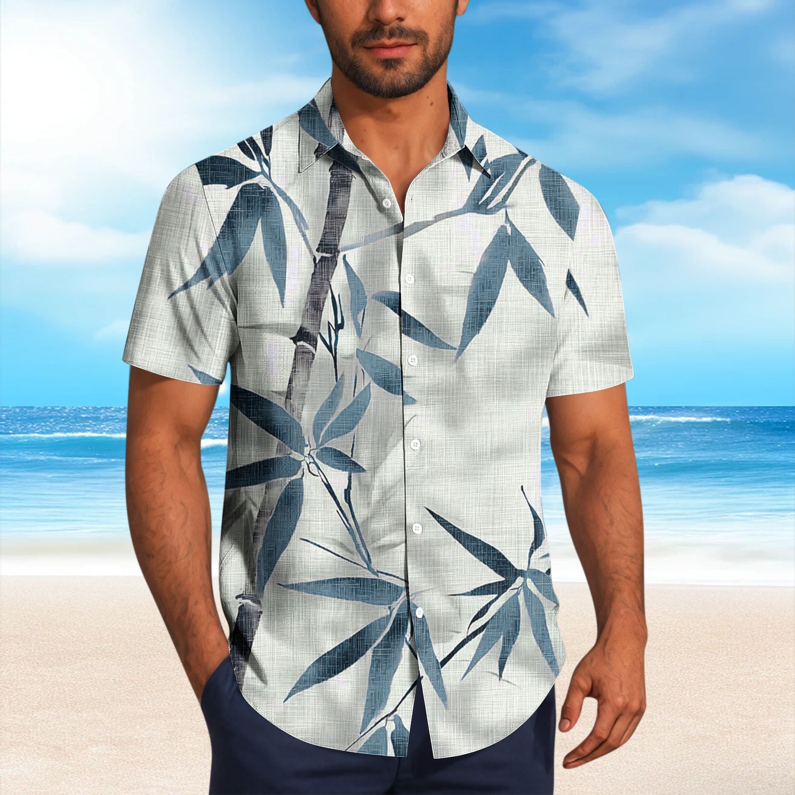 Gamivast Mens Hawaiian Shirts Casual Tropical Short Sleeve Button Down ...