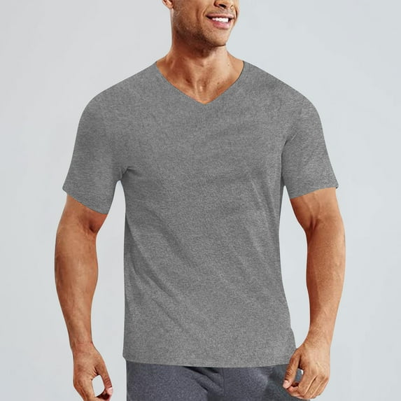 Gamivast Mens T Shirts Muscle Fit Lightweight V-Neck T Shirts Casual ...