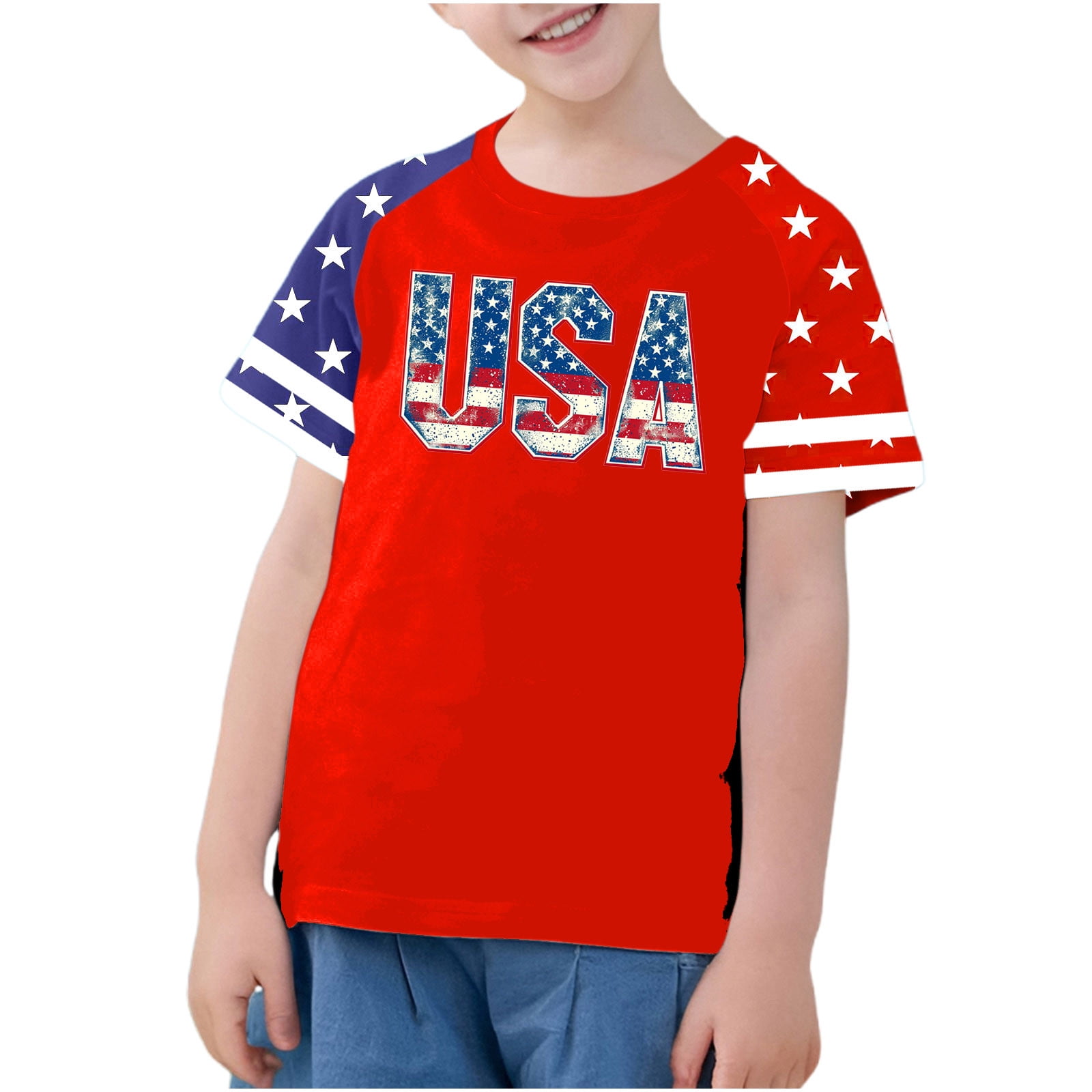 Gamivast Patriotic Shirts for Boys American Flag Shirt 4Th Of July Graphic Tshirts Summer ...