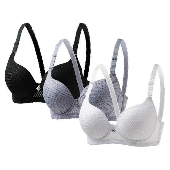 Gamivast Plus Size Bralettes for Women 3 Pack Underwire Perforated ...