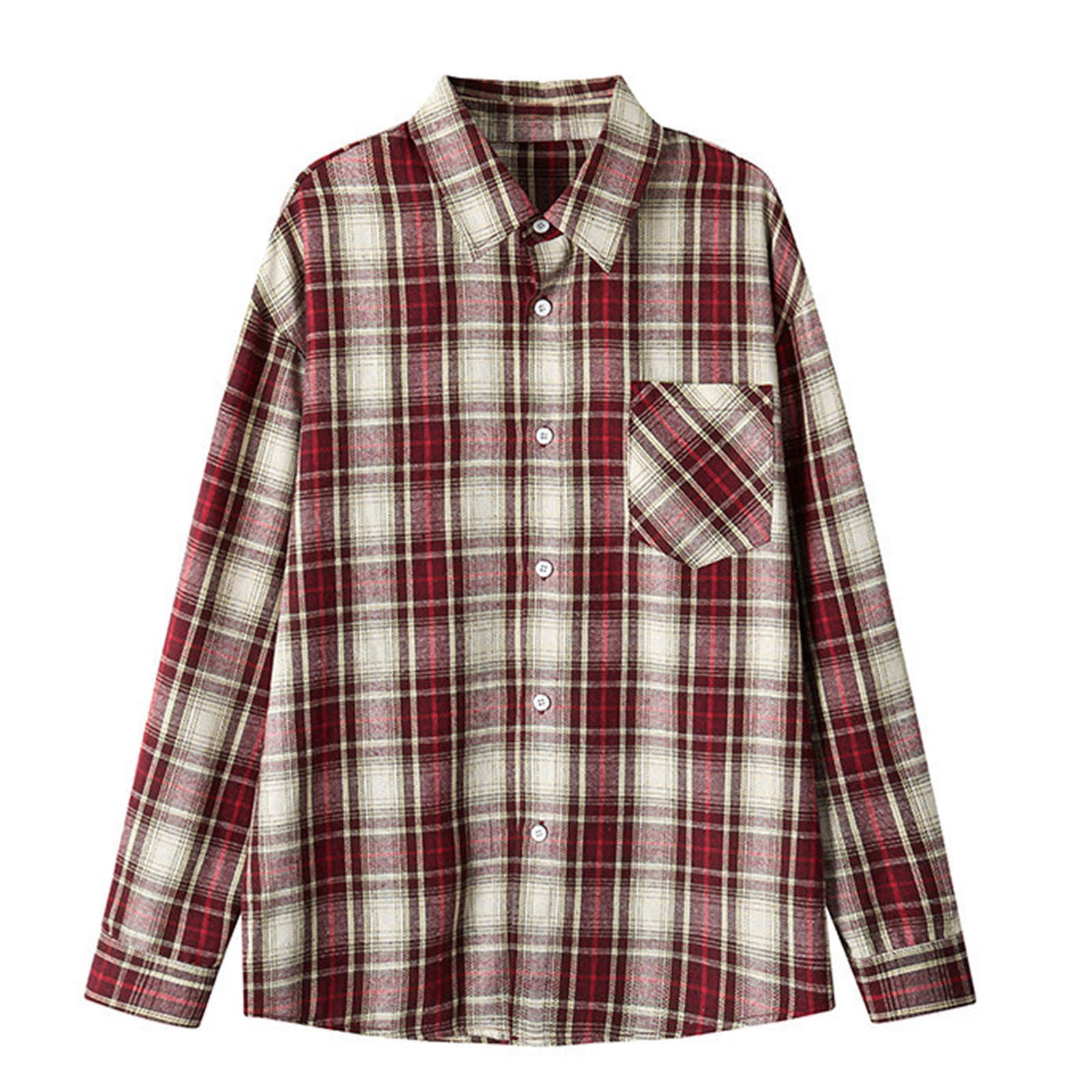 Gamivast Plus Size Flannel Shirts for Men Long Sleeve Plaid Loose Fit ...