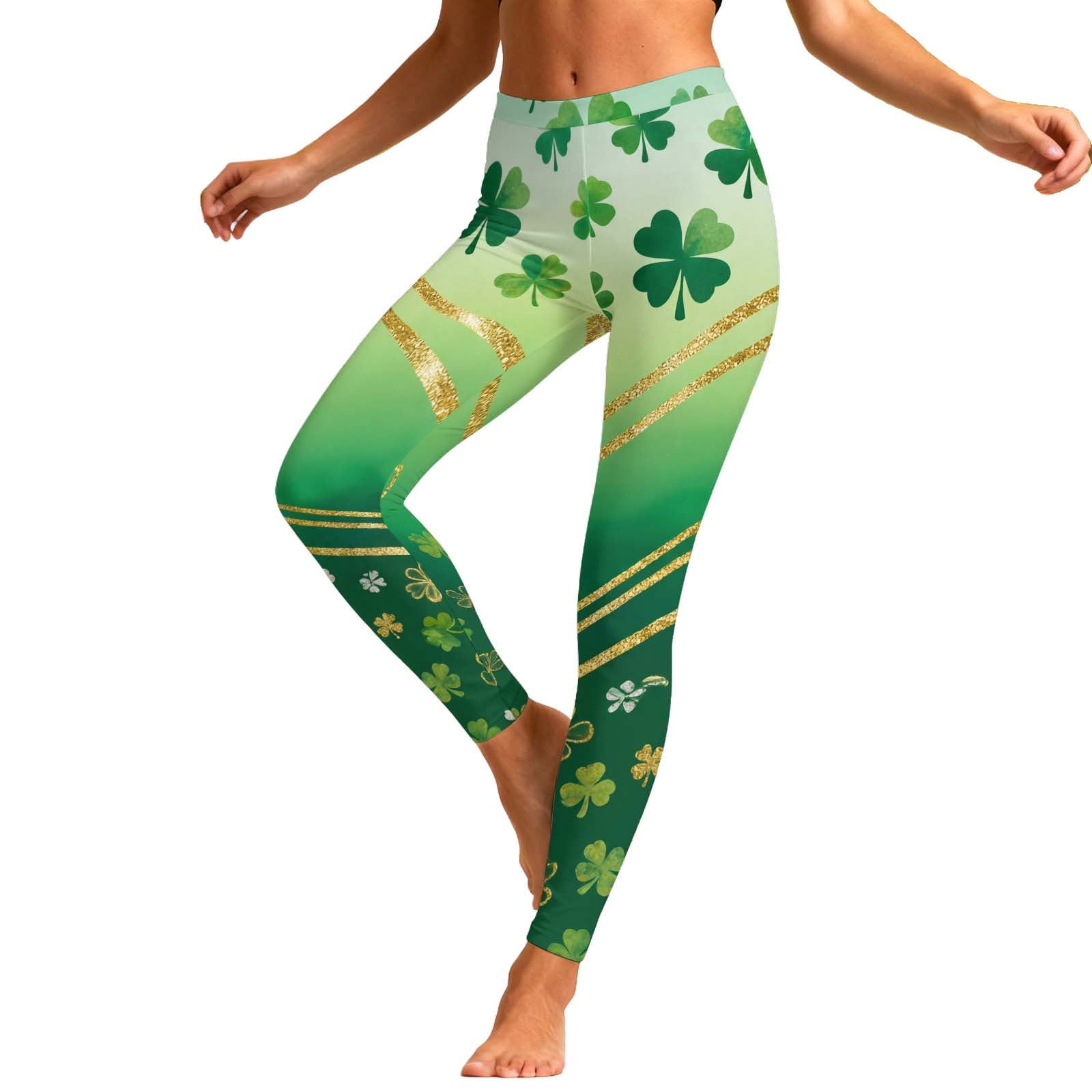 Gamivast Stripe Leggings for Women St Patricks Day Stretchy Tummy ...