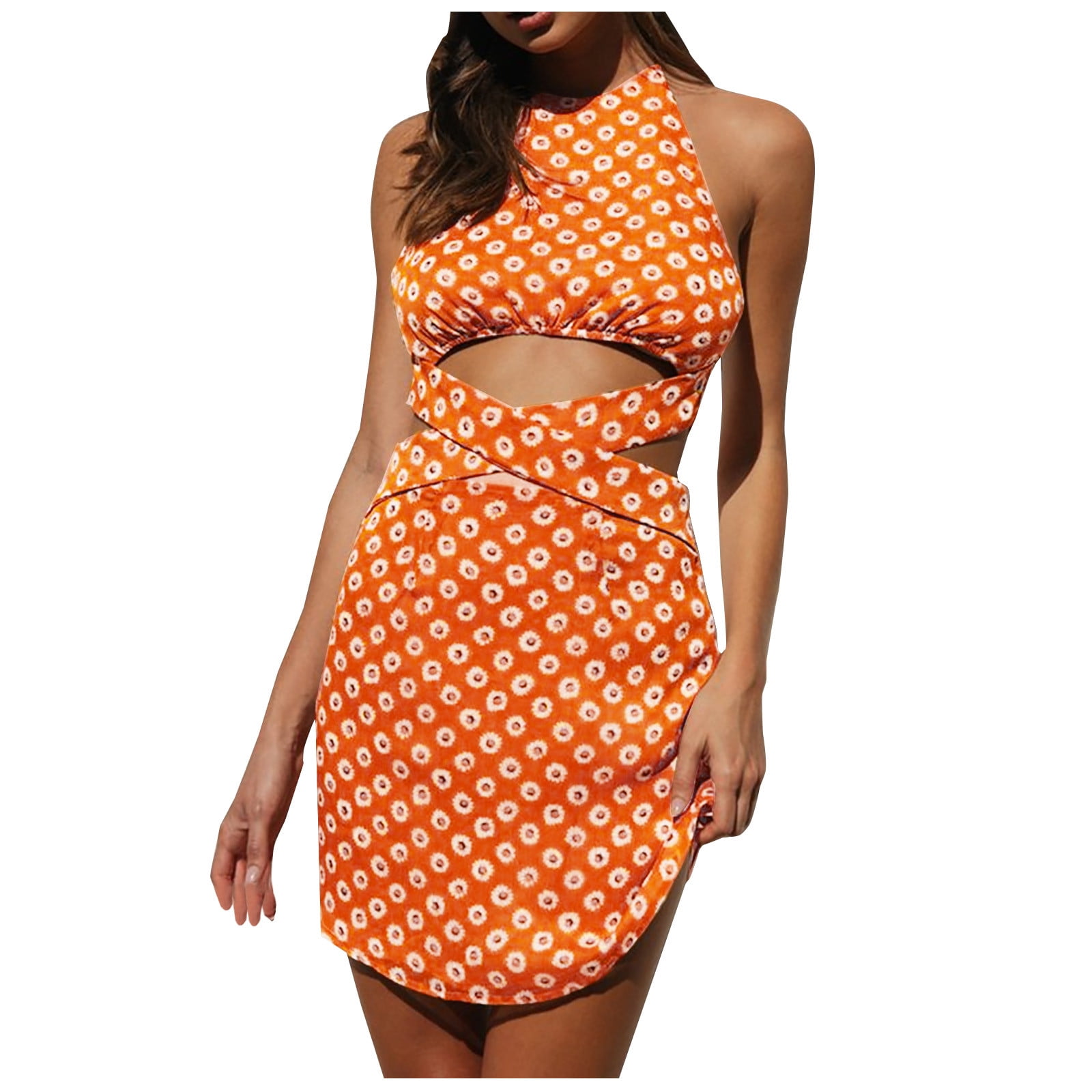 Gamivast Sundresses For Women Sexy Cut Out Boho Floral Dress Short Sexy