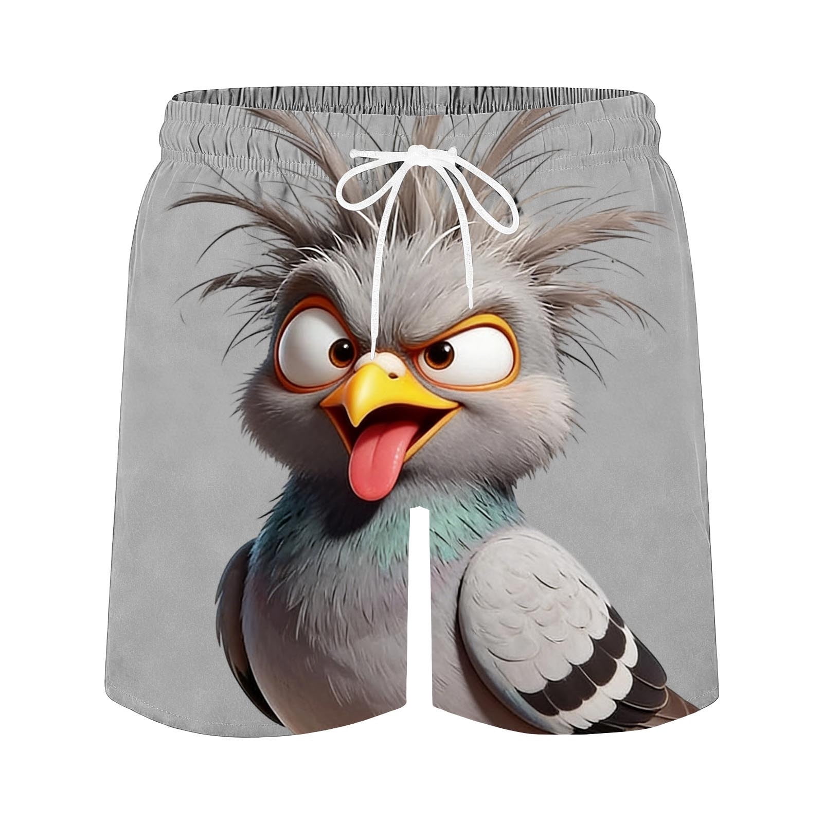 Gamivast Trunks for Men Swimming Crazy Pigeon 3D Print Elastic Waist ...