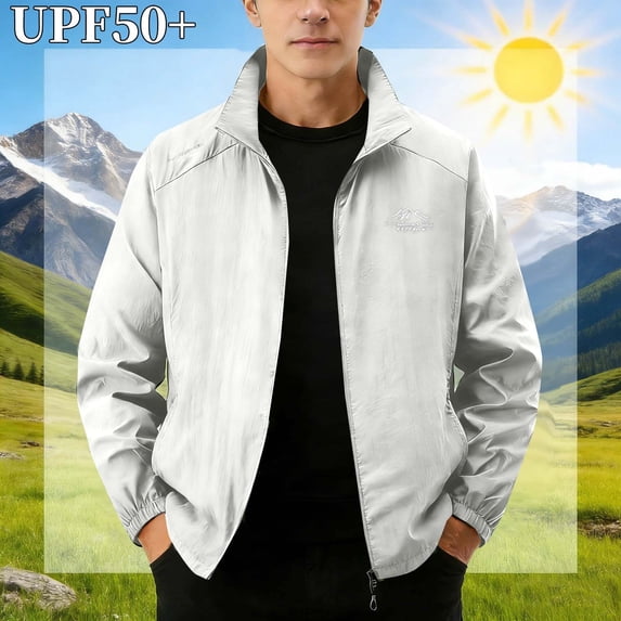 Gamivast UPF Shirt for Men Stand Collar Light Jackets Graphic Summer ...