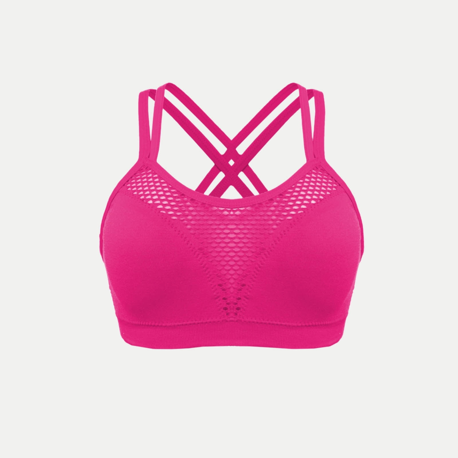 Gamivast Women Strappy Sports Bra Cross Back Sexy Mesh Bra No Underwire ...