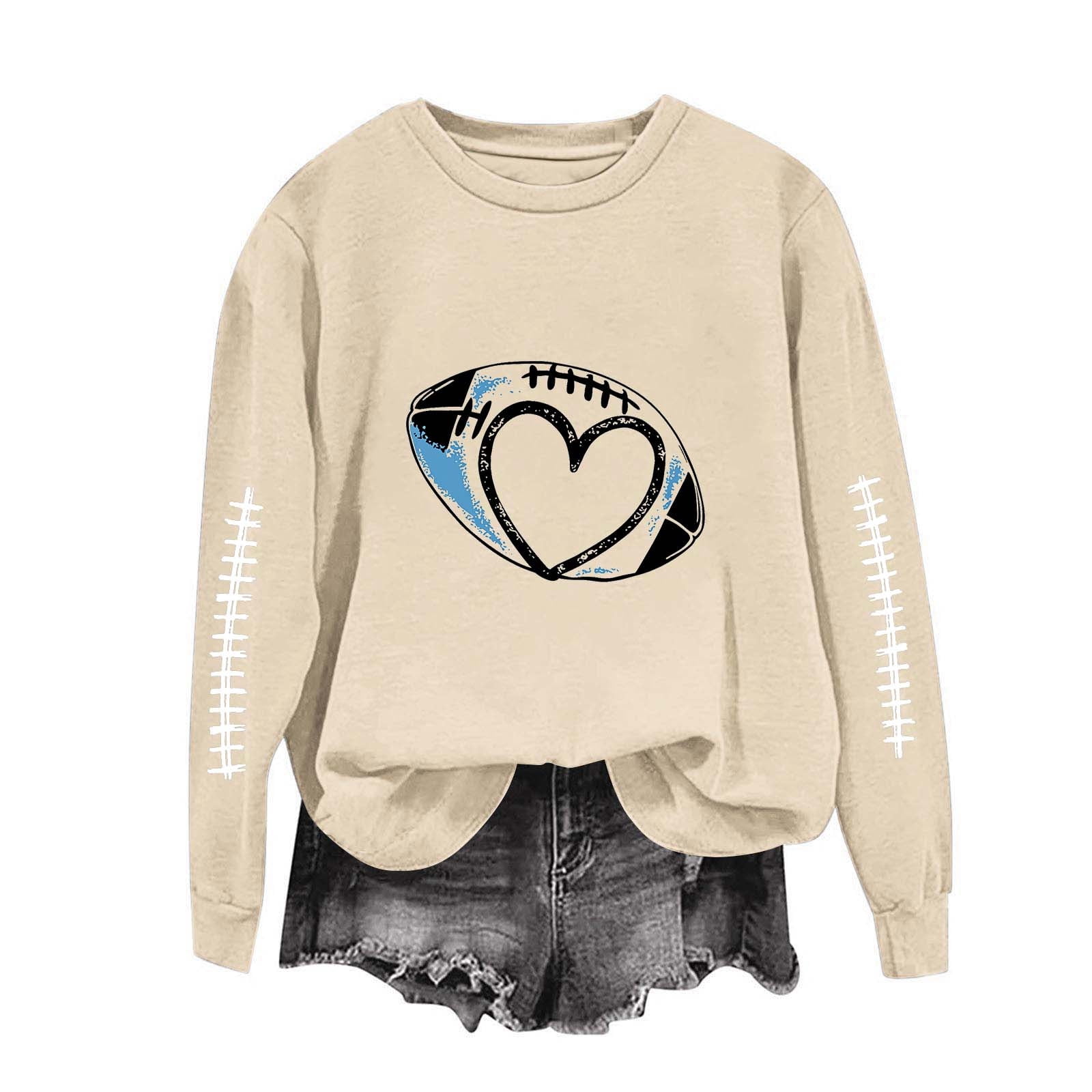 Gamivast Women's Sweatshirts Game Day Football & Heart Graphic Drop ...