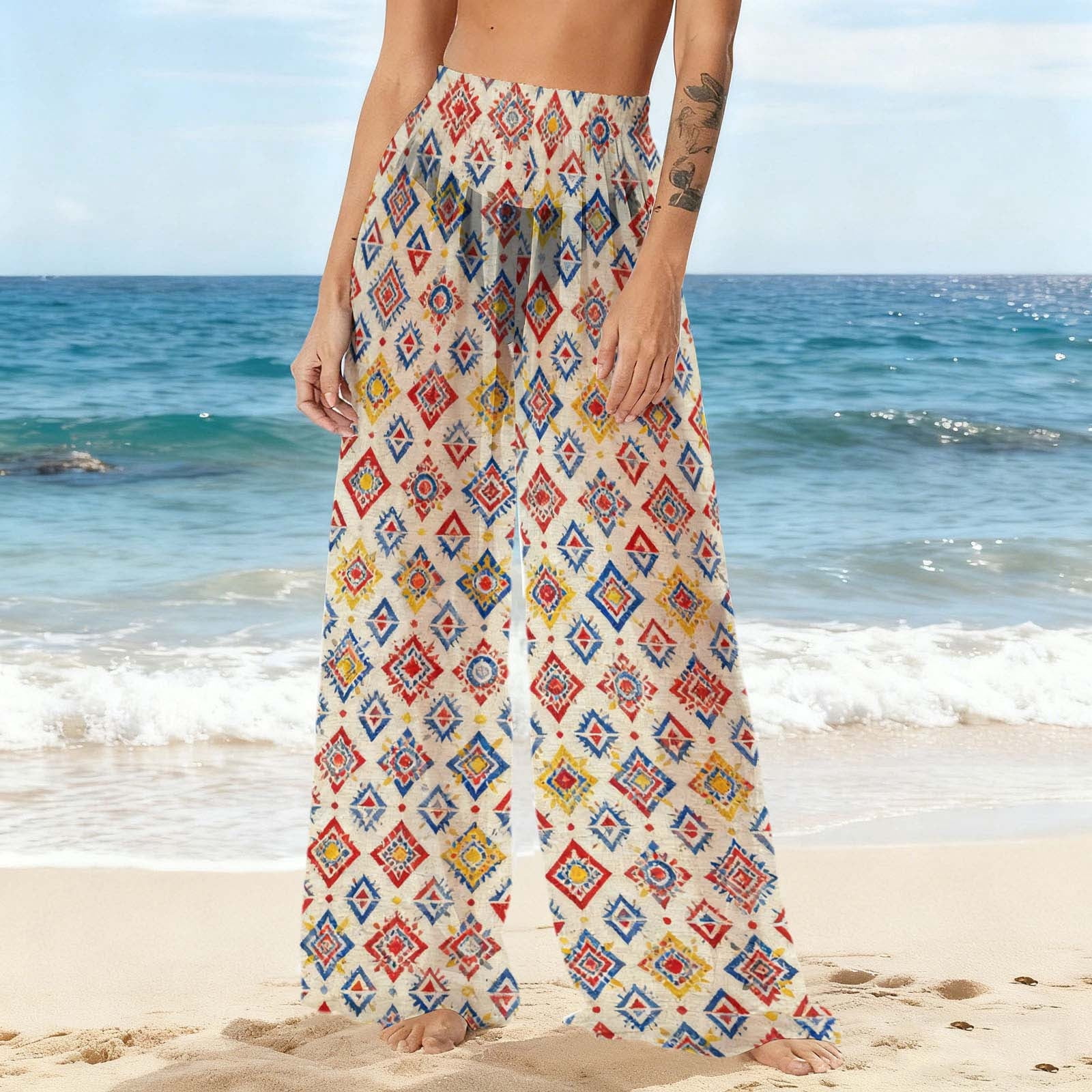 Gamivast Womens Swimsuit Cover up Pants Graphic Beach Sheer Coverups ...
