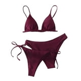 Gamivast Womens Swimsuits 3 Piece Set Spaghetti Straps Tops Triangle ...