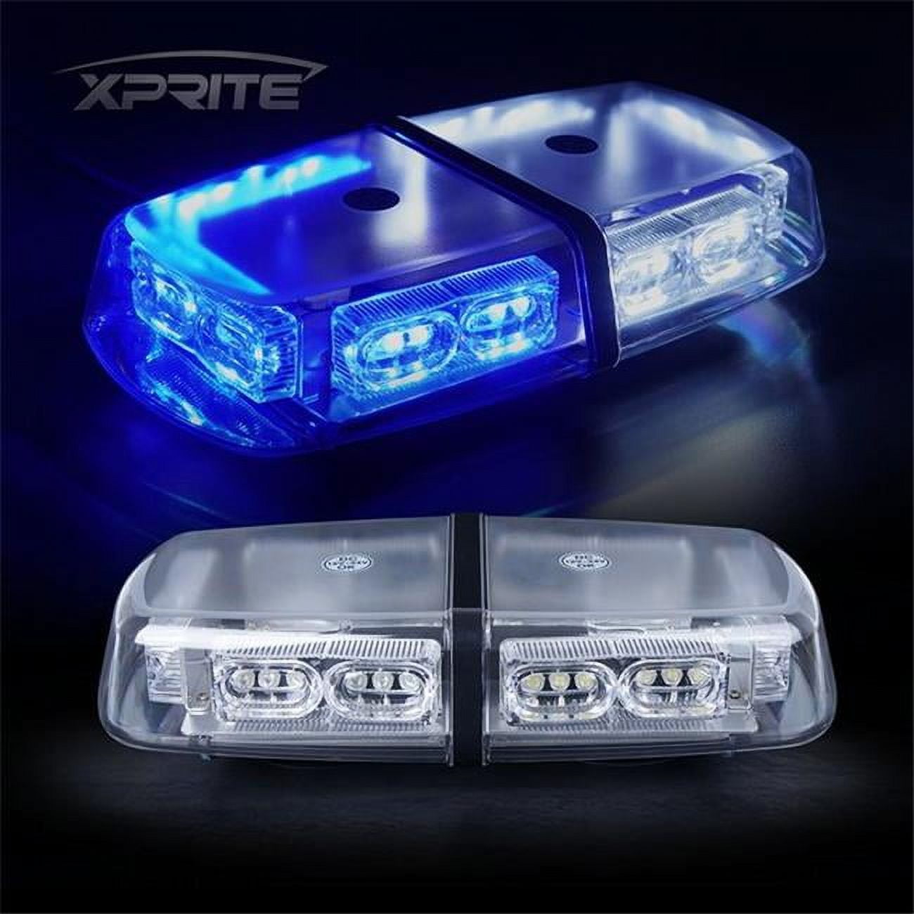 Gamma Series 18W LEDRooftop Strobe Light with Magnetic Base - Blue & White - Walmart.com