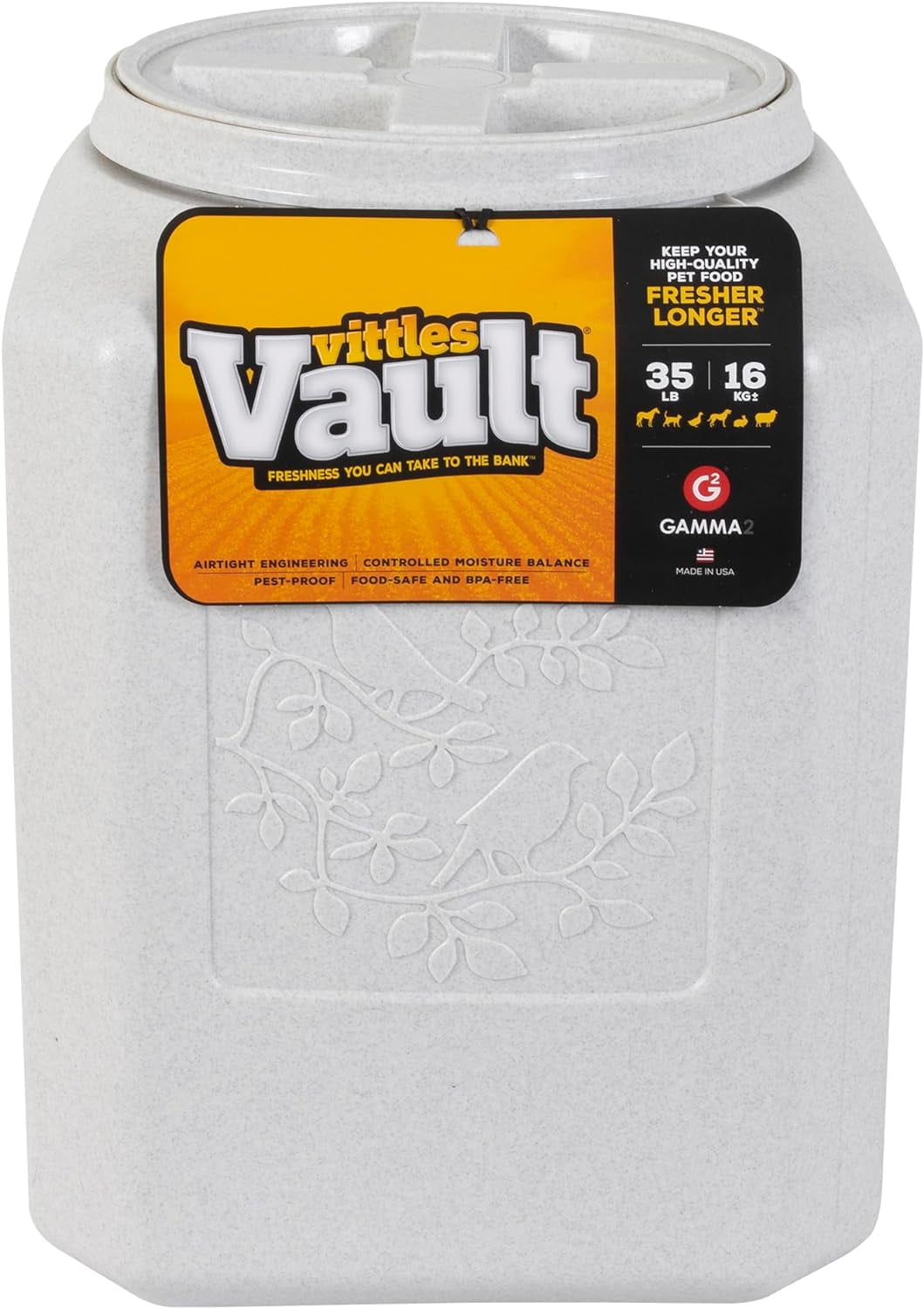 Gamma2 Vittles Vault Bird Seed Dry Pet Food Storage Container for Birds ...