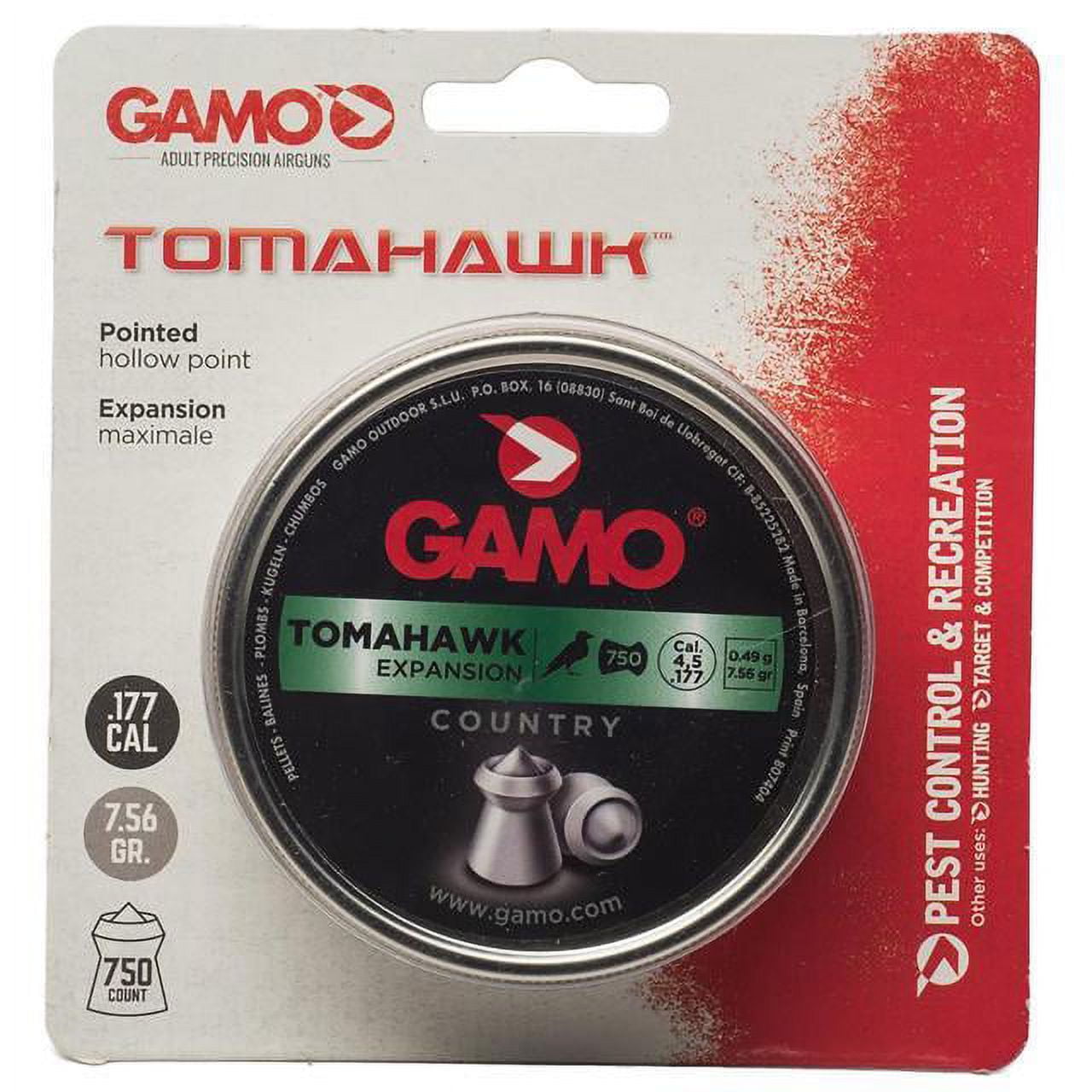 Gamo Tomahawk 750 Count .177 Pellet - Walmart.com