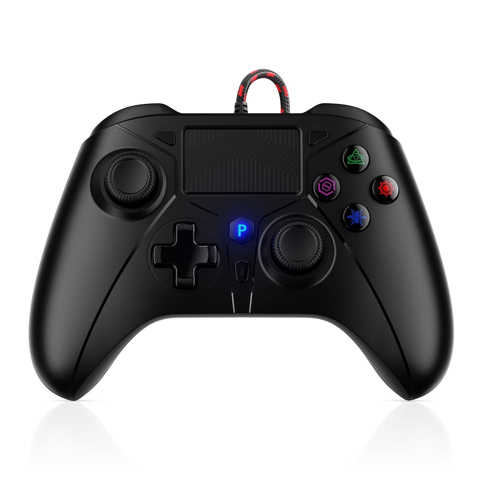 Gamrombo P5 Wired Controller for P5/P4/PC, Supports Button Mapping and Turbo Function (Black ...