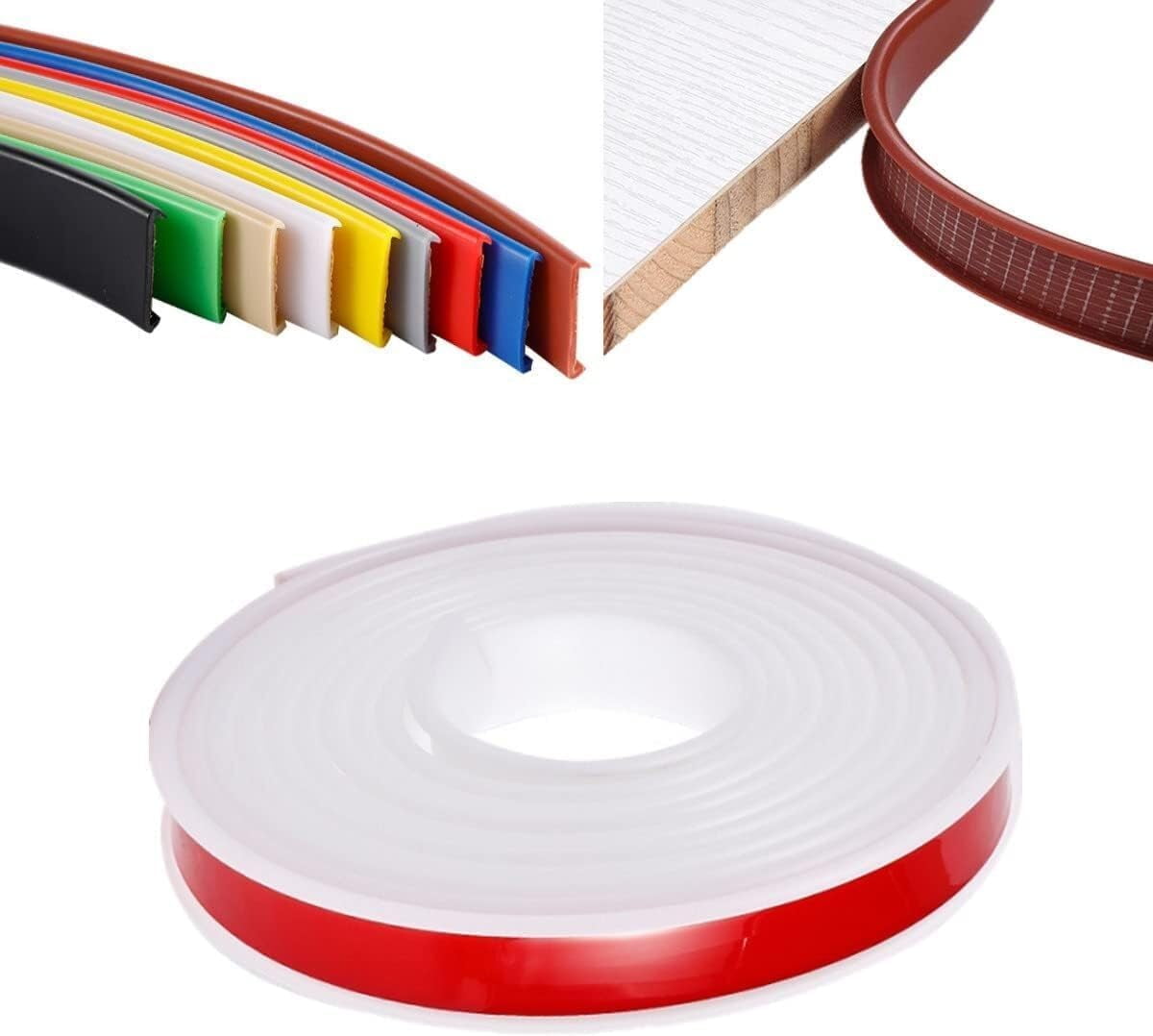 Gamvdout 5M Self Adhesive Furniture Edging Tape, U-Shaped Soft TPE Edge ...