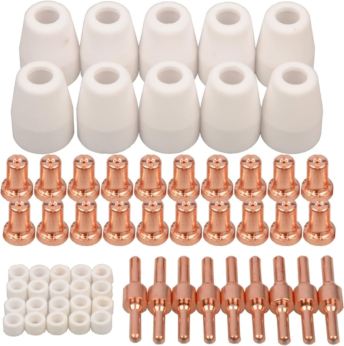 Gamvdout 60Pcs PT31 Plasma Cutter Electrode Tips Cup Extended ...