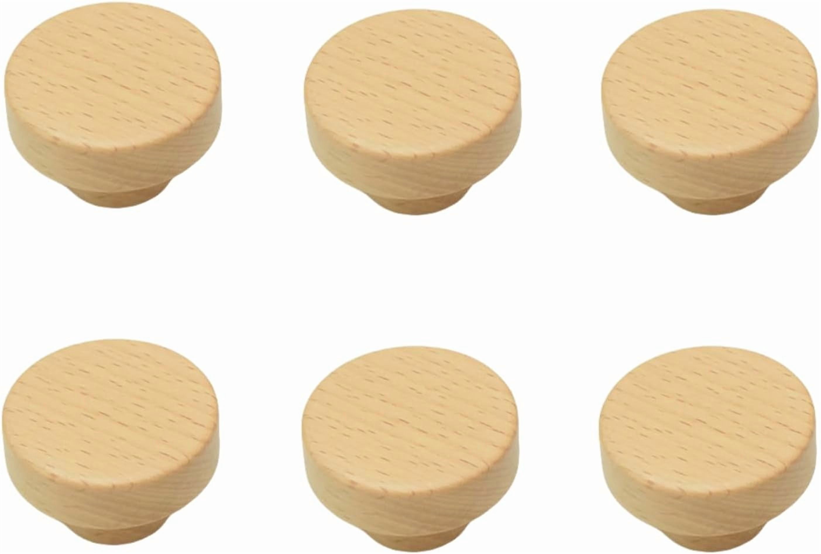Gamvdout Cabinet Pulls 6Pcs Round Door Wooden Handles Wardrobe Cabinet ...