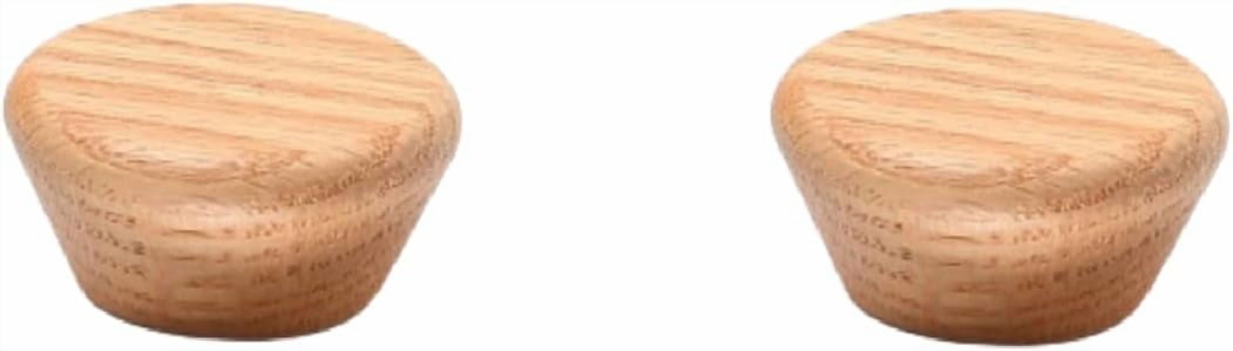 Gamvdout Cabinets Knobs 2Pcs Large Round Oak Drawer Cabinet Solid Wood ...