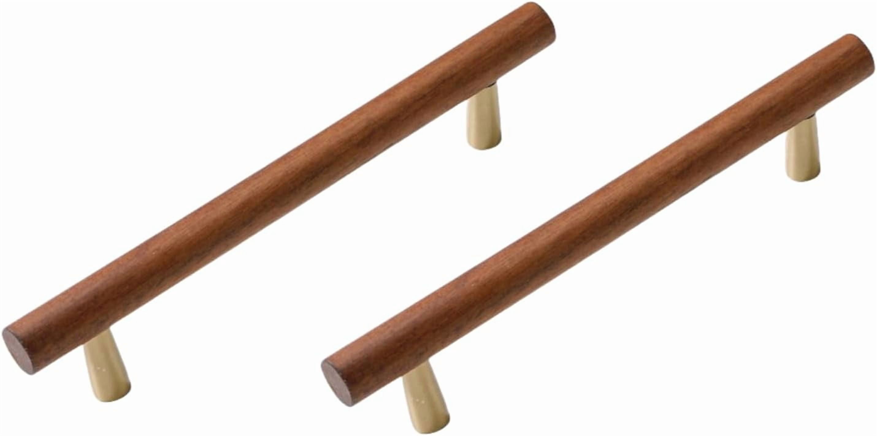 Gamvdout Furniture Handles 2Pcs Walnut Wood Copper Foot Drawer Handle ...