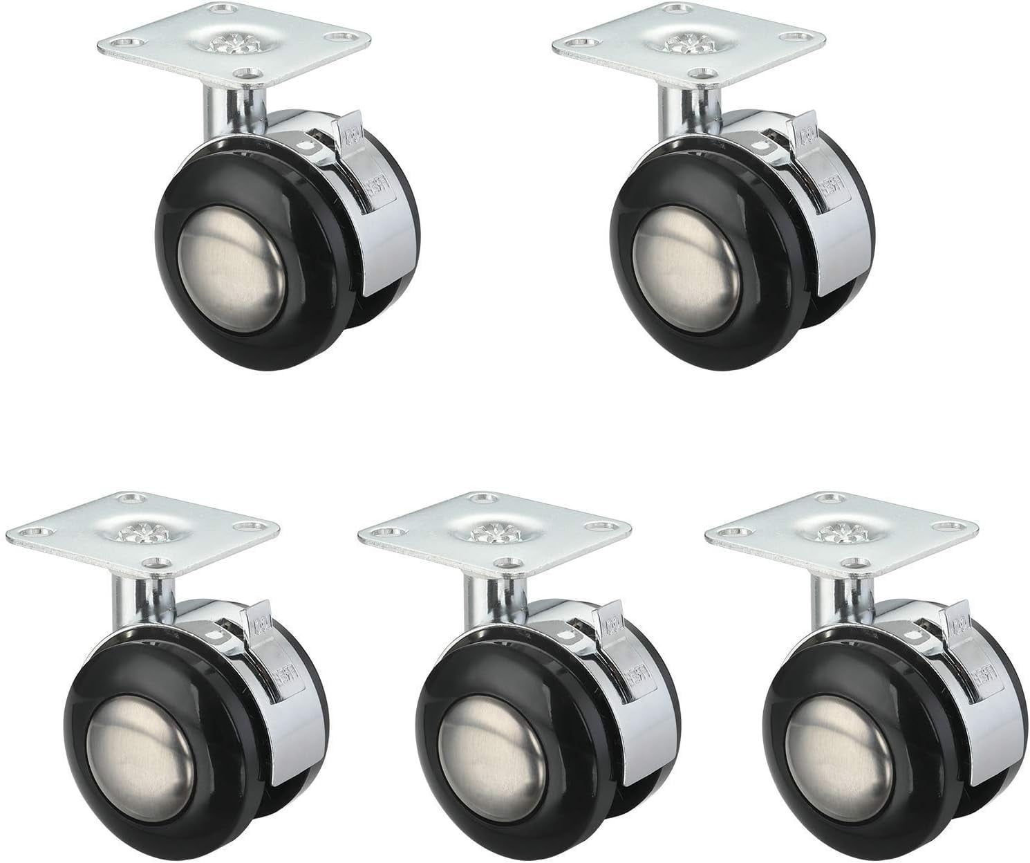 Gamvdout Plate Casters 5X Office Chair Swivel Caster Wheel Swivel Chair ...