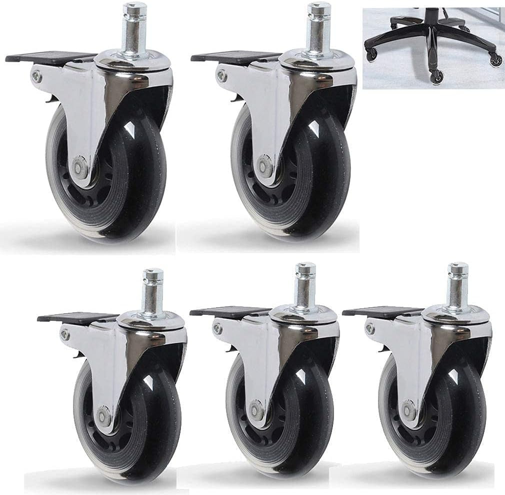 Gamvdout Plate Casters Office Chair Caster with Brake 3 Inch ...