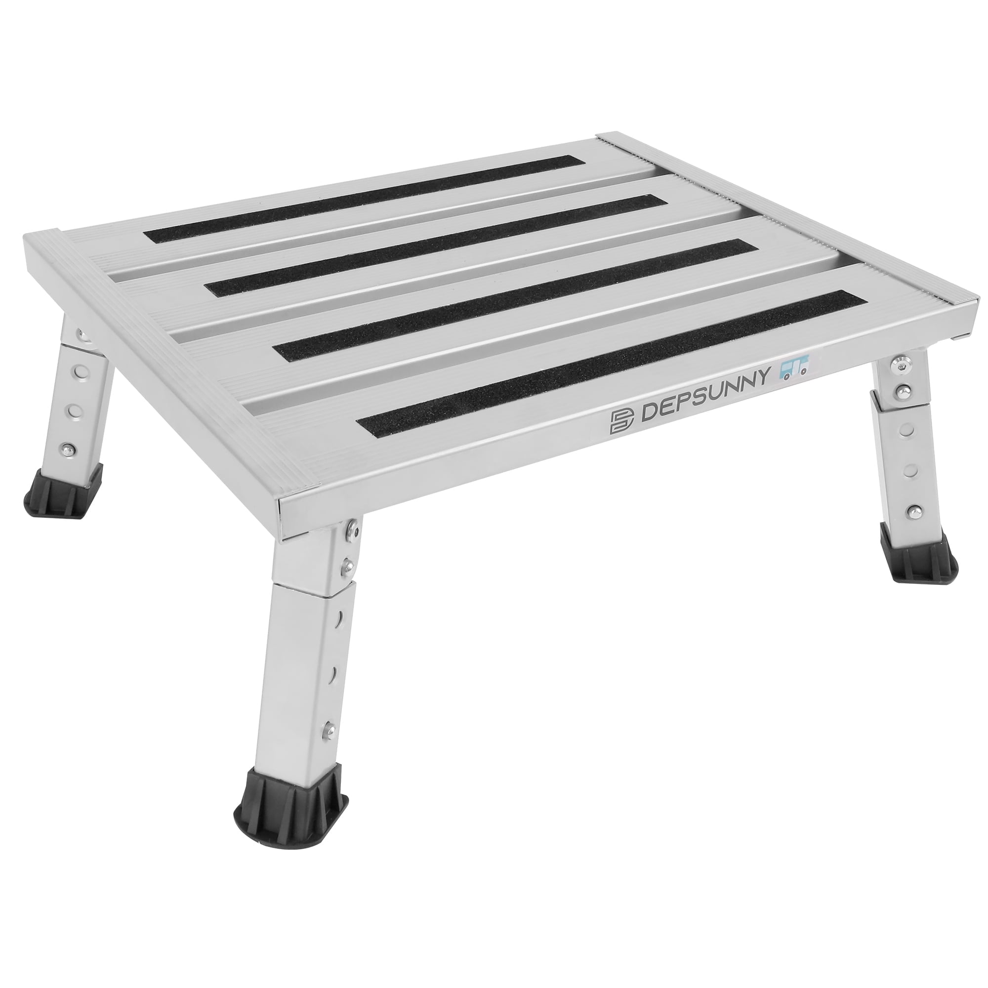 GanFindX Adjustable Height Aluminum RV Steps Stool Supports Up to 1,000 ...