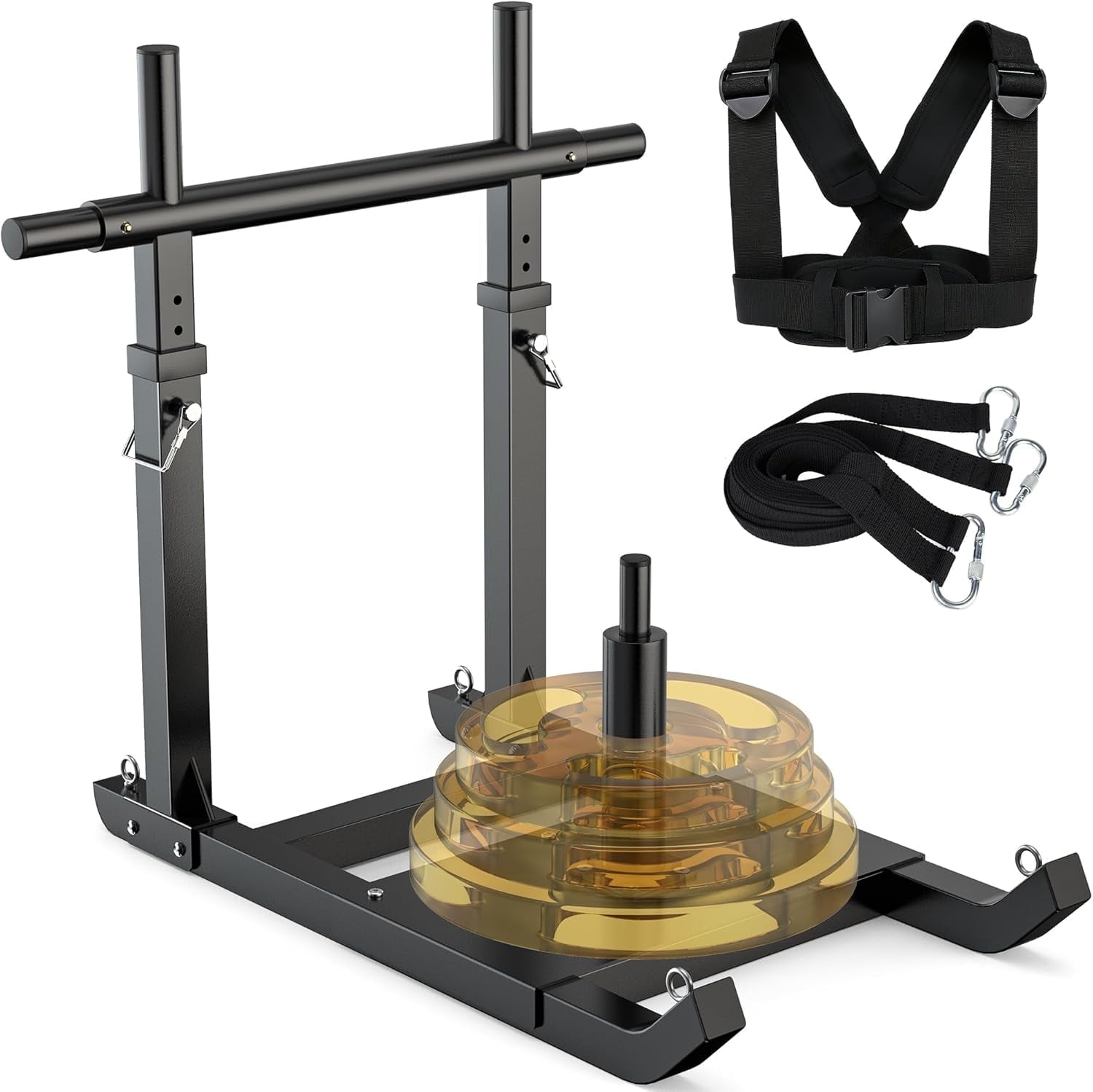 GanFindX Heavy-Duty Weight Training Sled with Adjustable 5-Level Handle ...