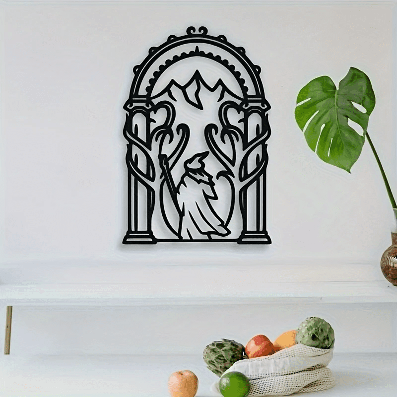 Gandalf & Moria Gate Metal Wall Art, You Shall Not Pass Hobbit Fan ...