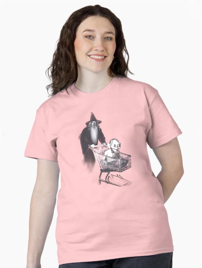 Gandalf Pushing Gollum Shopping Cart Funny Meme LOTR Fan Unisex tee ...
