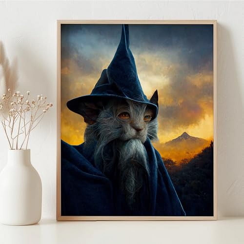 Gandcat the Wizard Poster - 11x14 Framed Wall Art Print - Funny and ...