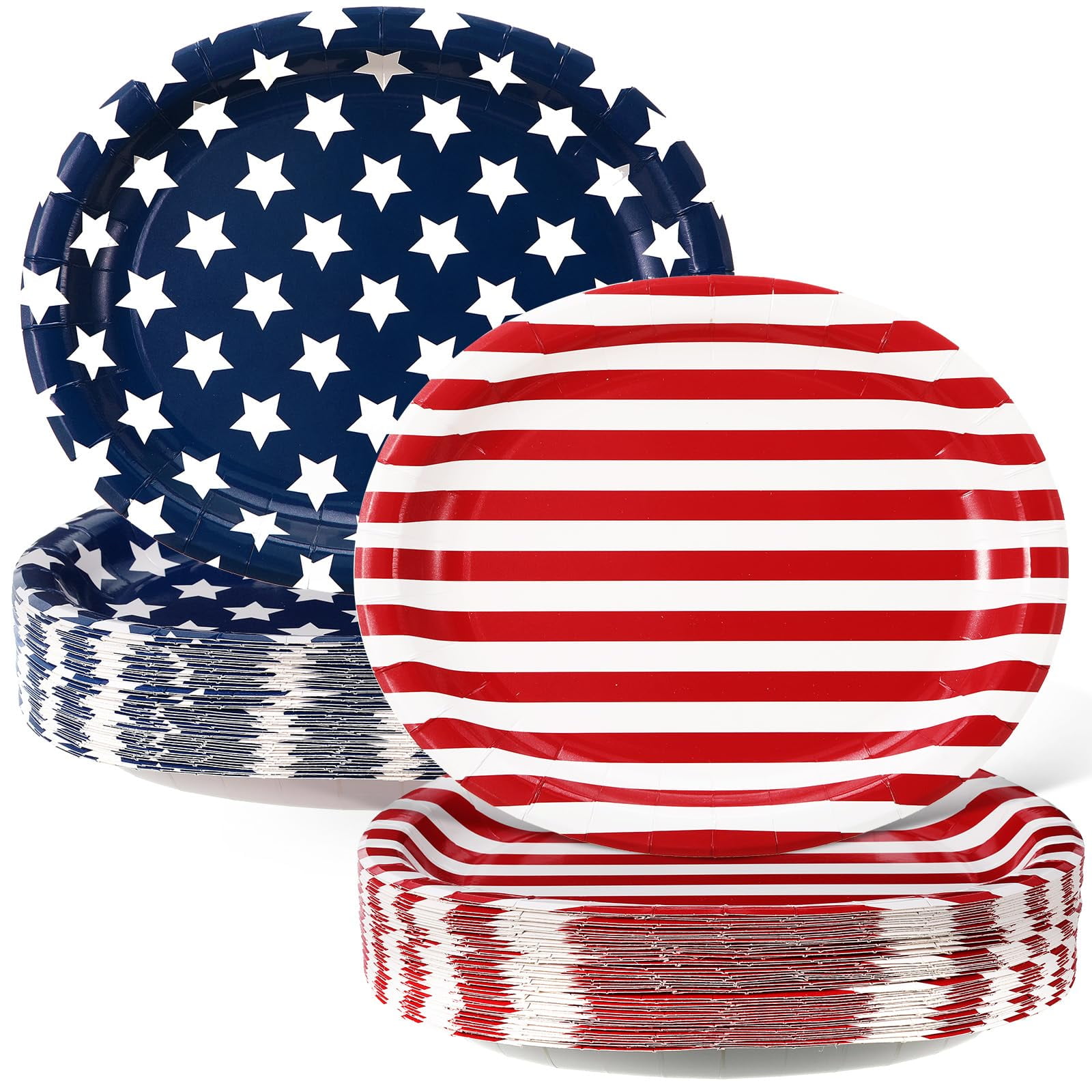 Gandeer 100 Pack Patriotic Party Supplies MTN1 12 x 10 in Oval 4th of ...