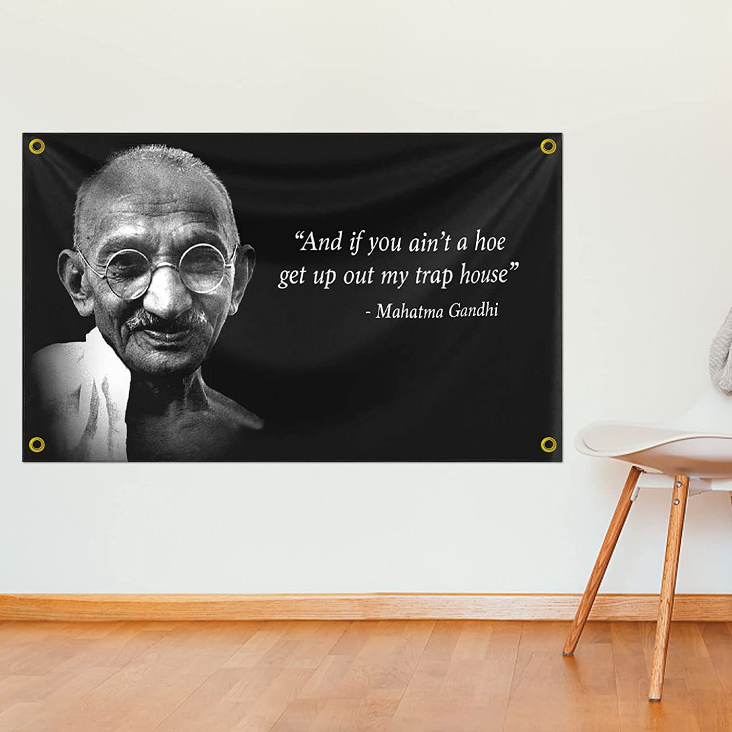 Gandhi Flag 3X5 Feet Funny College Dorm Classroom Decor Flags With 4 ...
