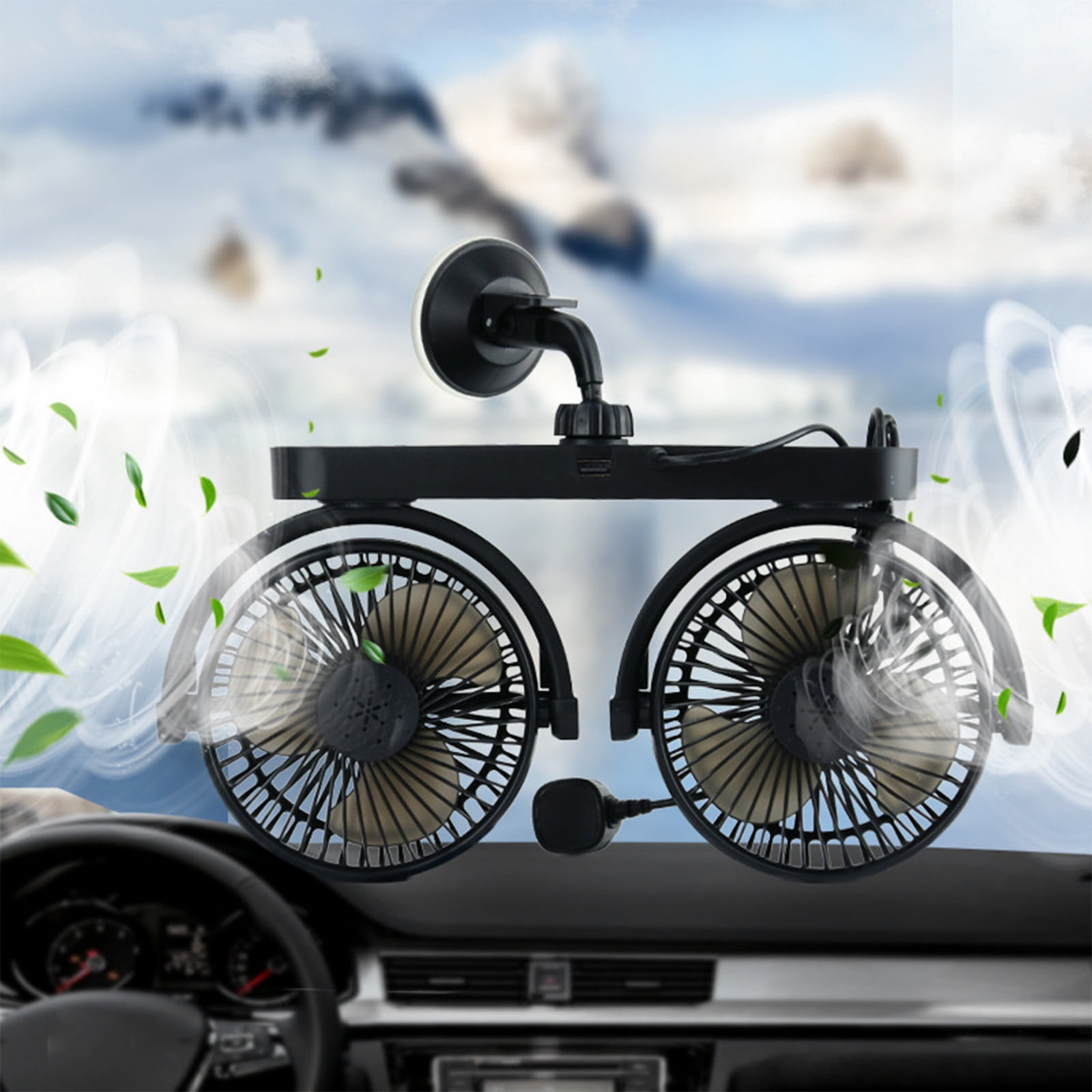 Ganenn 12V/24V Car Fan, Car Cooling Fan, 3 Speed Electric Car Fan with ...