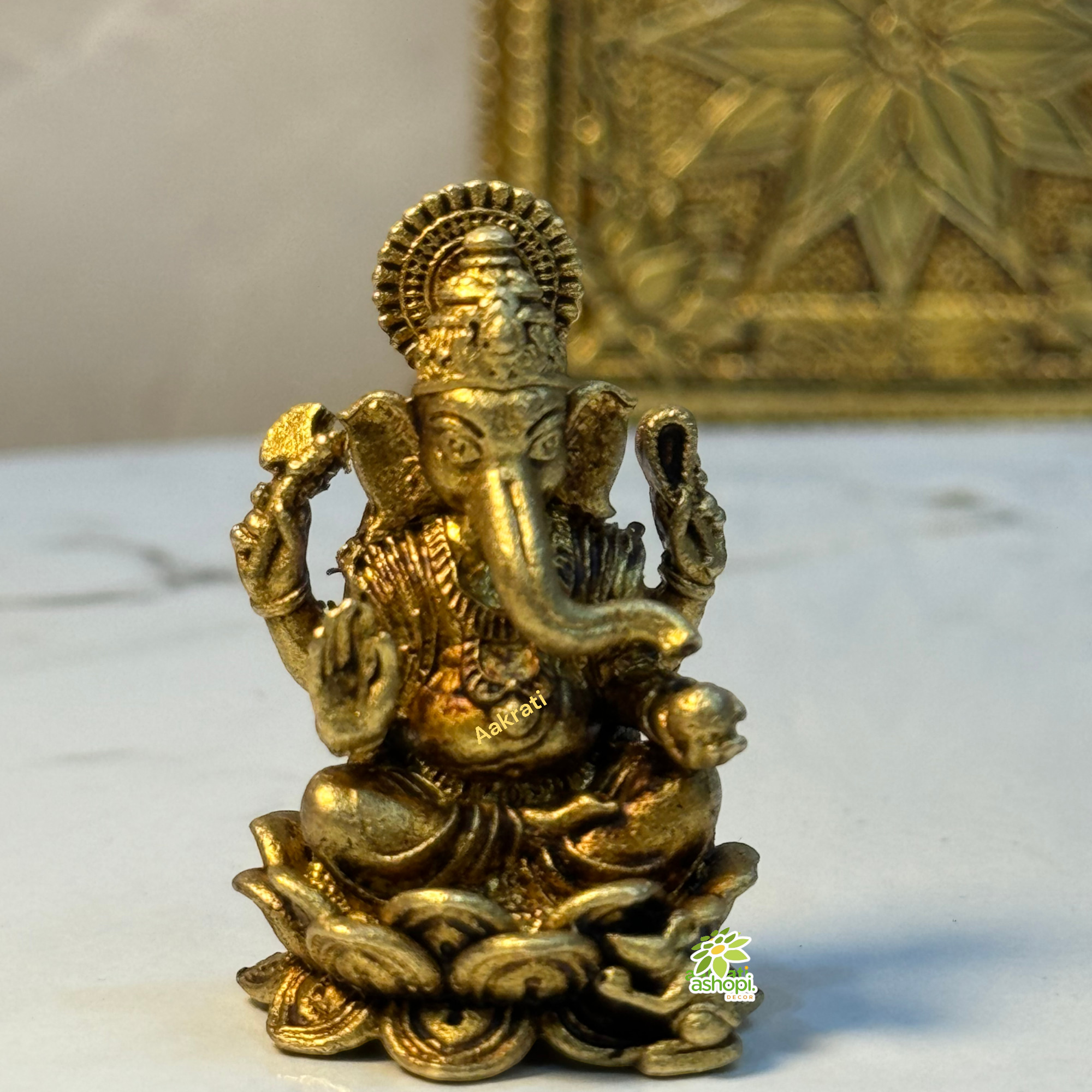 Ganesh Brass Statue By Ashopi Decor| Brass Ganesh Sculpture| Decorative ...