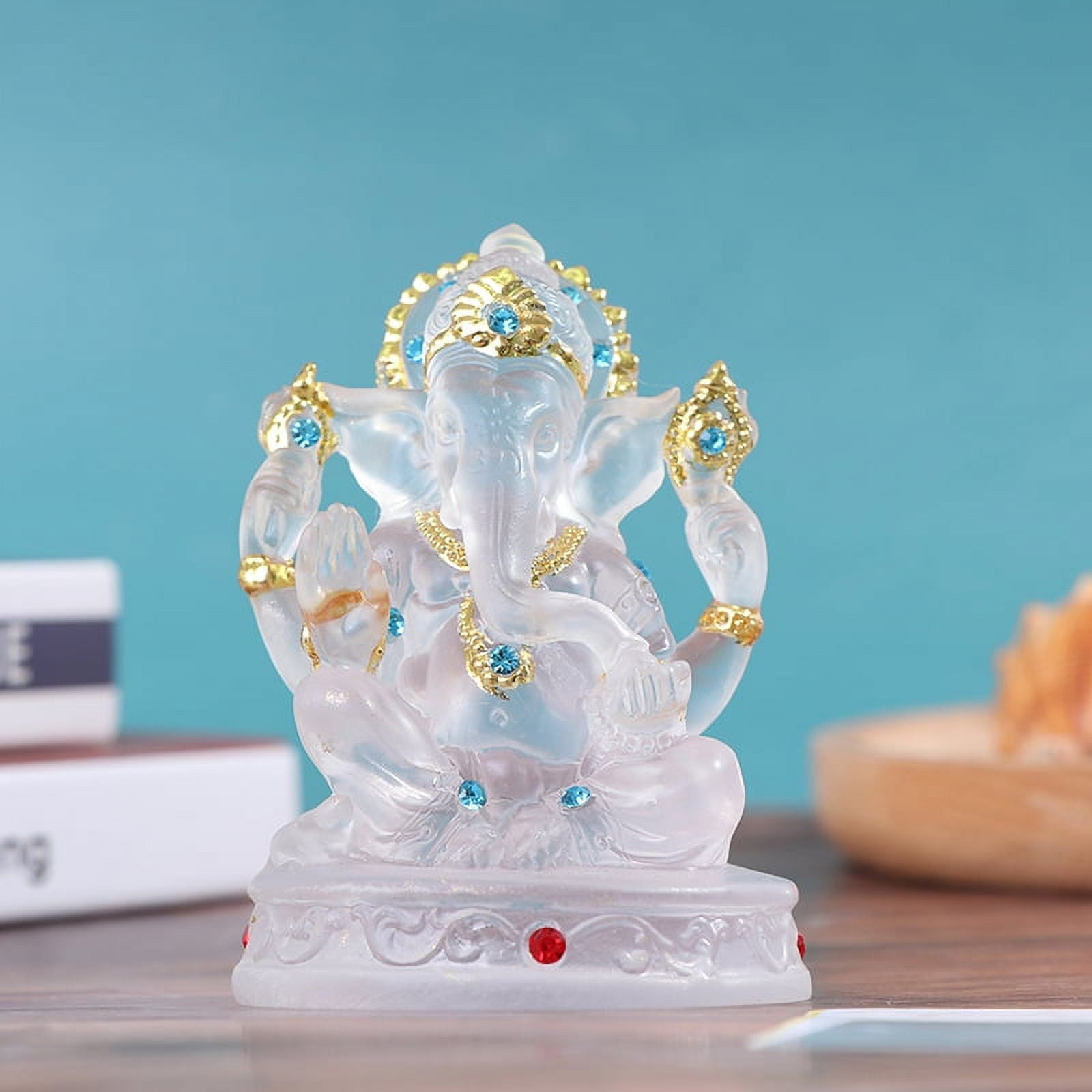 Ganesh Hindu Elephant God of Success Statue Resin Transparent Figurine ...